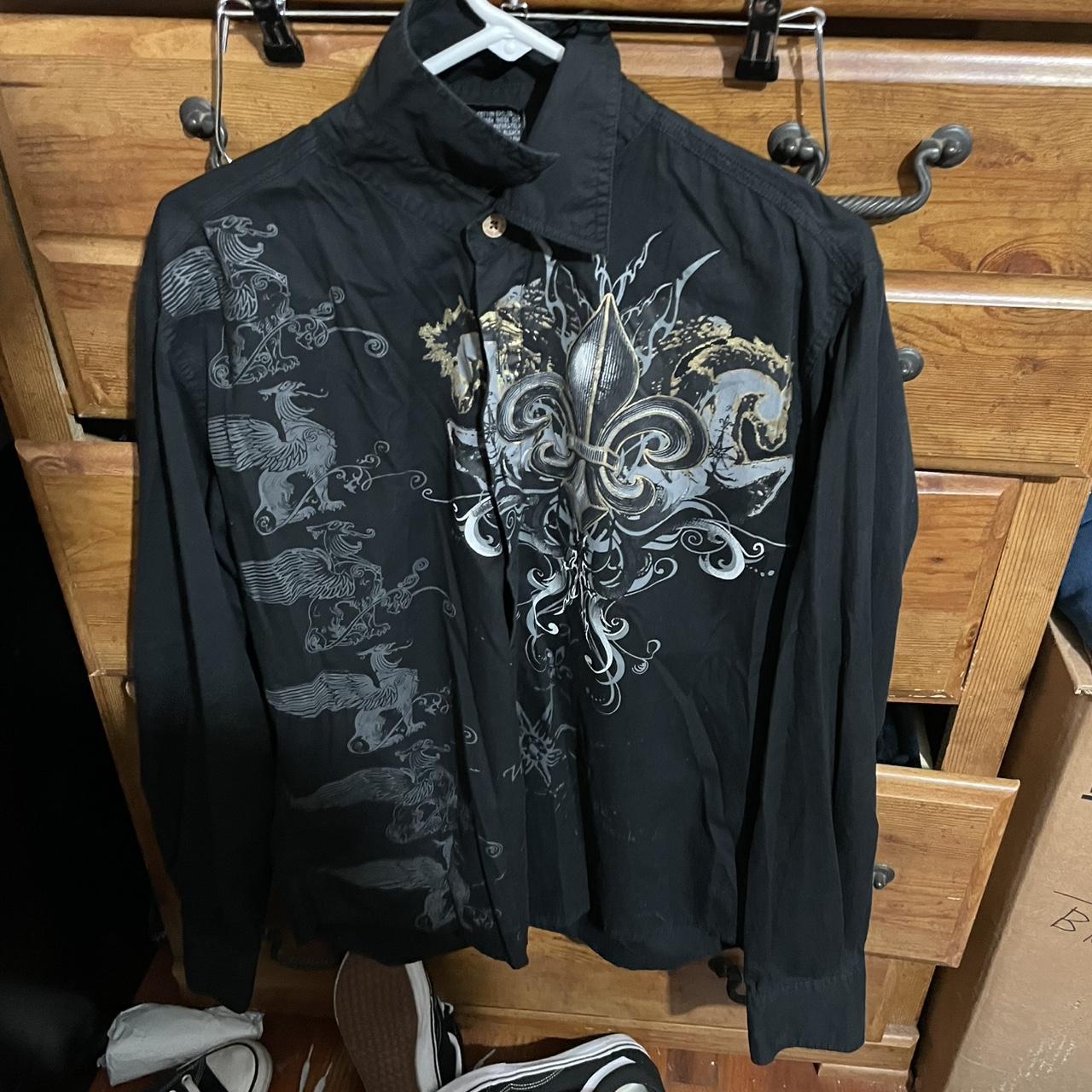 Brad Butter button up shirt with sick ass design,... - Depop