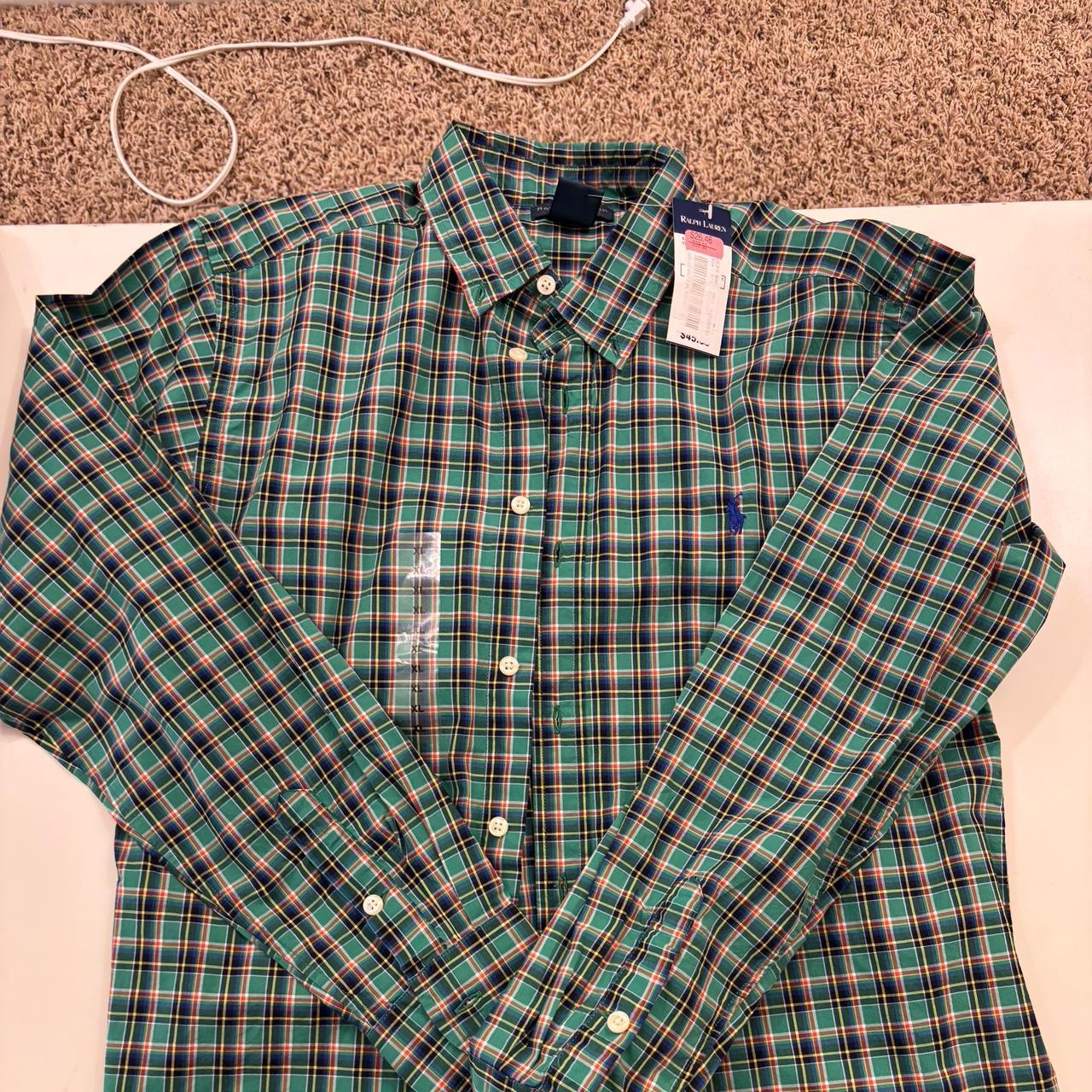 Ralph Lauren green plaid button-up shirt | Depop
