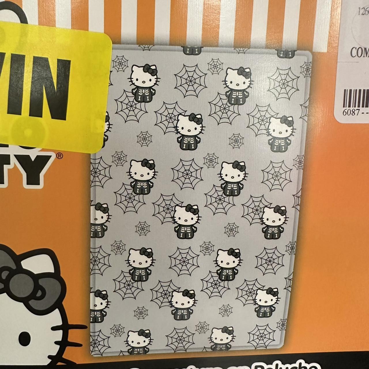Hello Kitty Halloween Gray Skeleton Blanket, twin - Depop