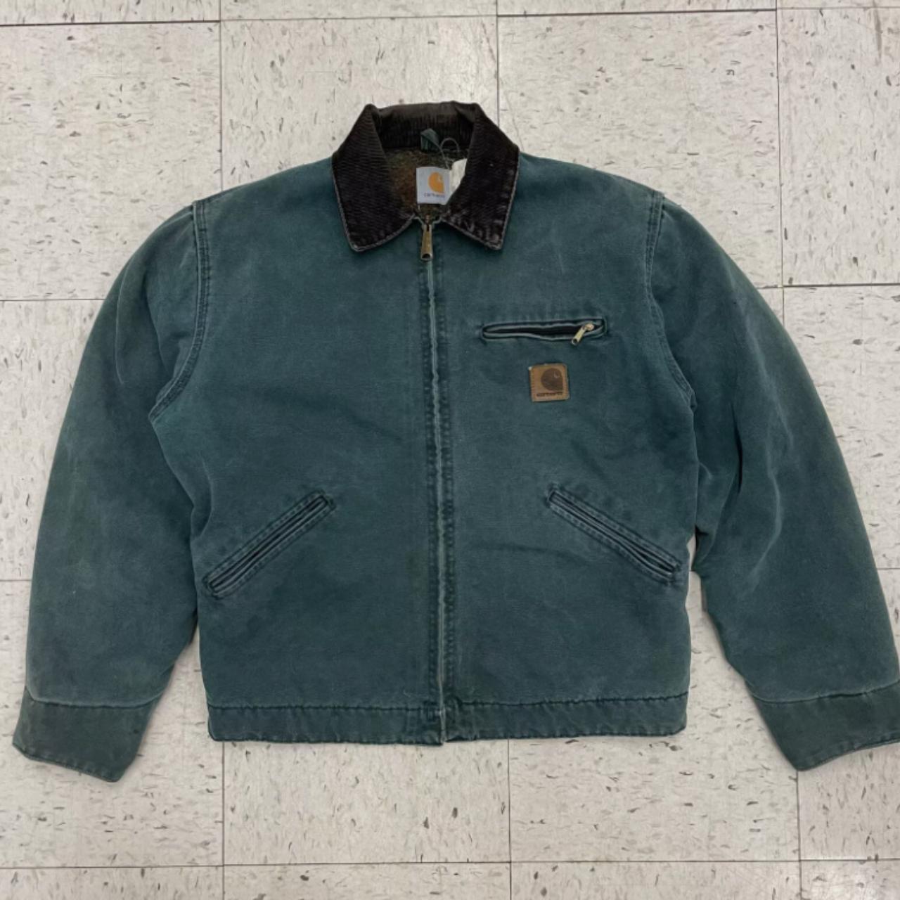 Vintage Carhartt Detroit Jacket Sandstone J43 Canvas... - Depop