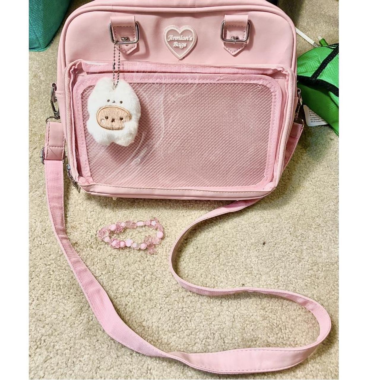 used pink ita bag, comes with FREE PLUSH KEYCHAIN... - Depop