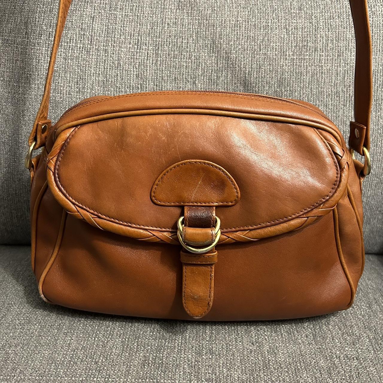 Valerie Stevens Vintage Tan Leather Shoulder... | Depop