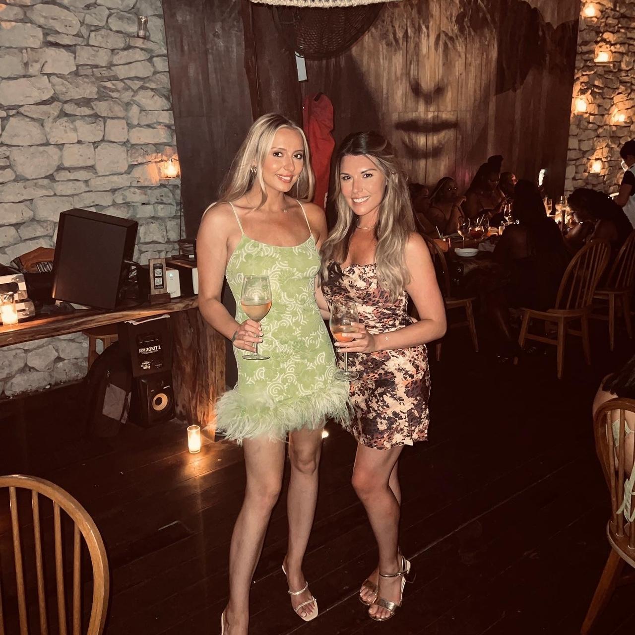 Leslie Amon green feather dress paid £340 worn once... - Depop