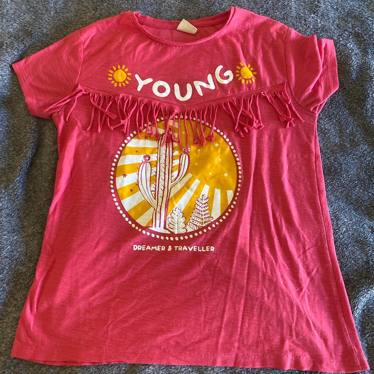 Pink and yellow summer top - Depop