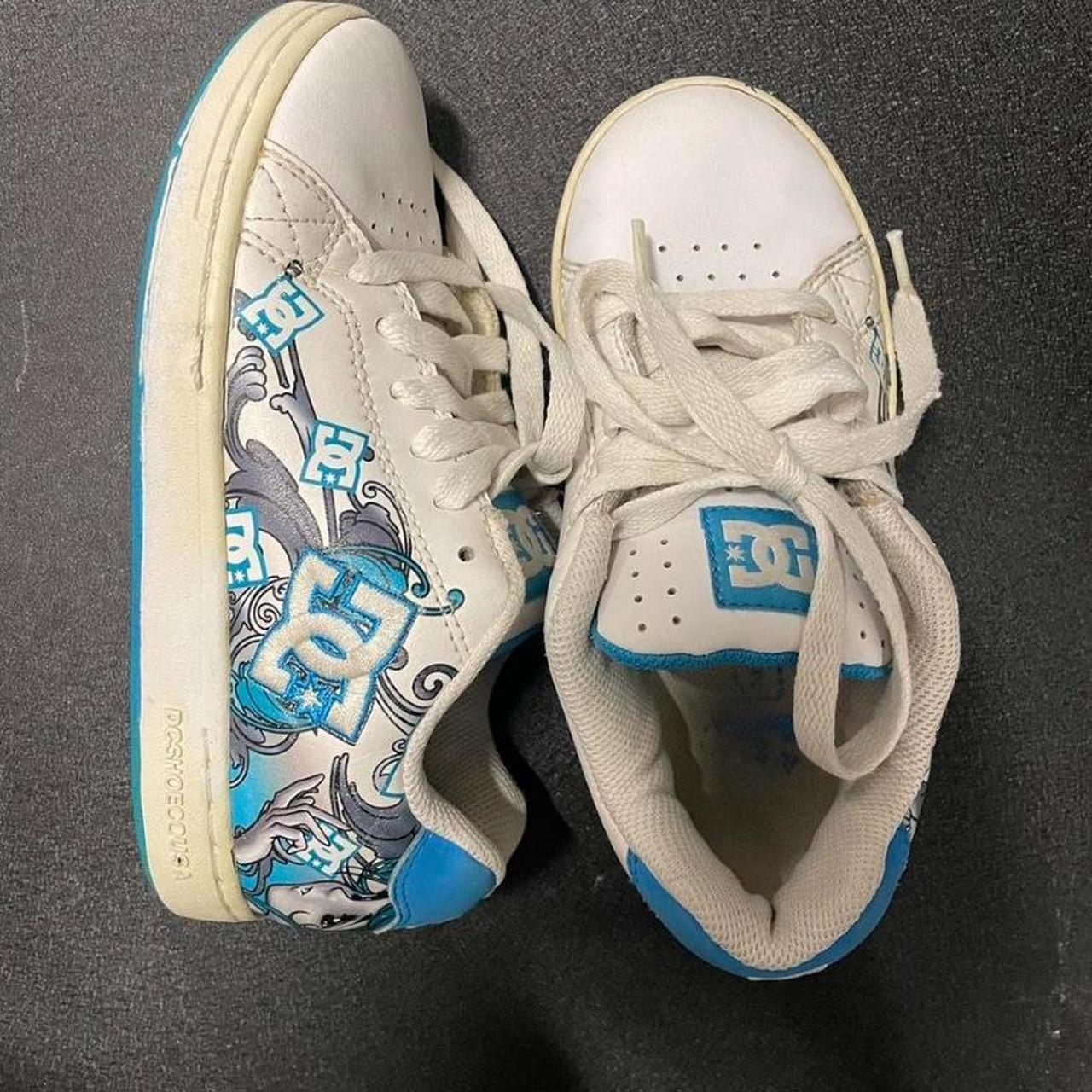DC pixie fairy Shoes blue and white skating shoes... | Depop