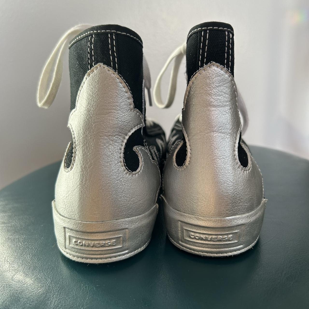 🪙 two toned metallic silver flat sole Converse... - Depop