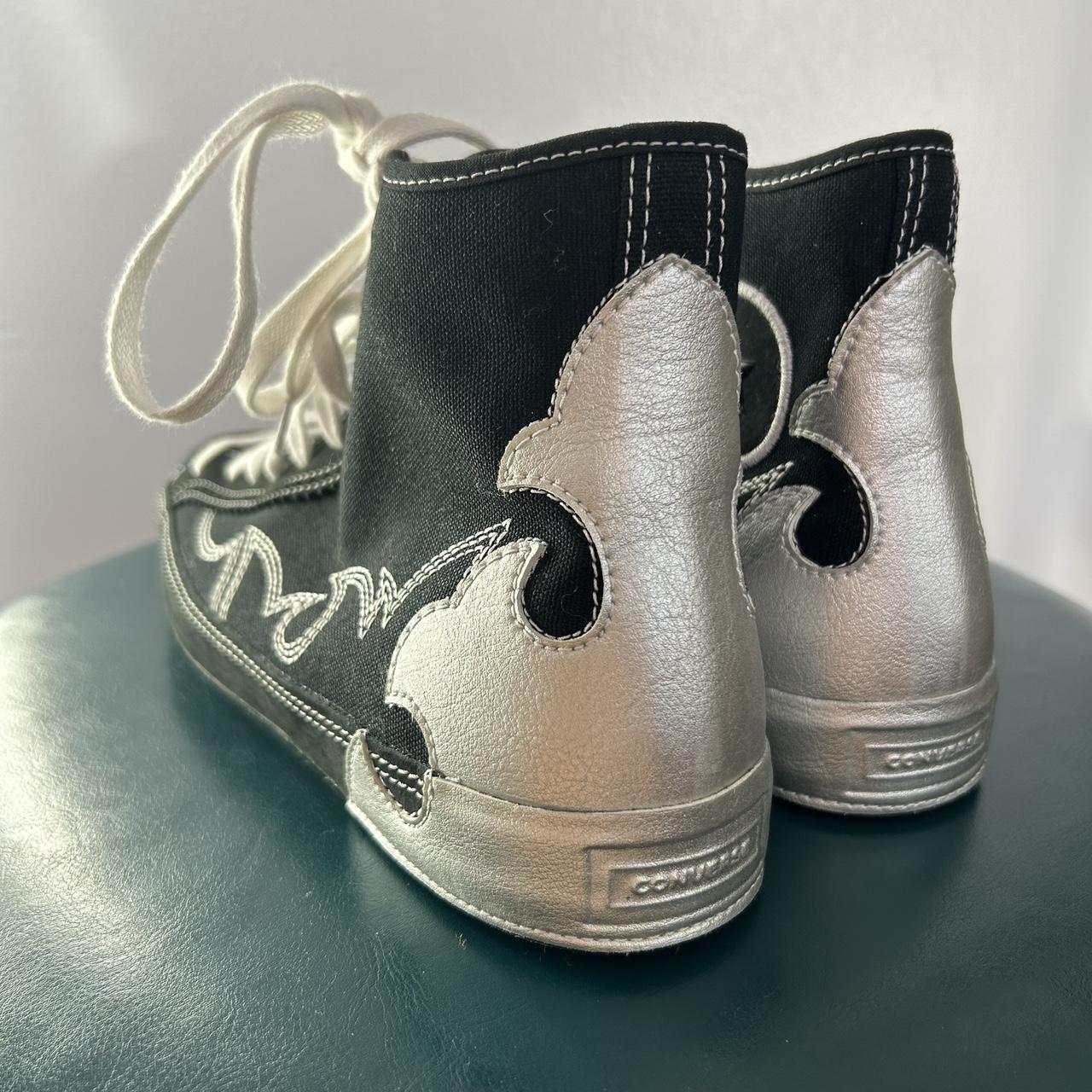 🪙 two toned metallic silver flat sole Converse... - Depop