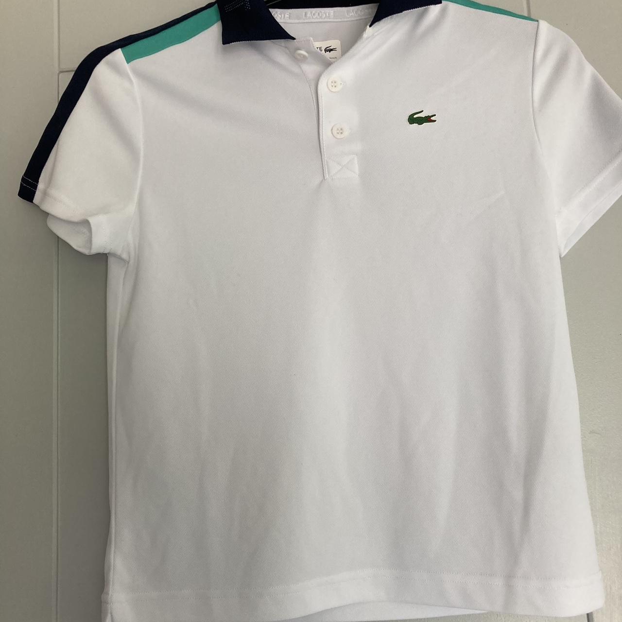 Lacoste white polo shirt medium kids never worn - Depop