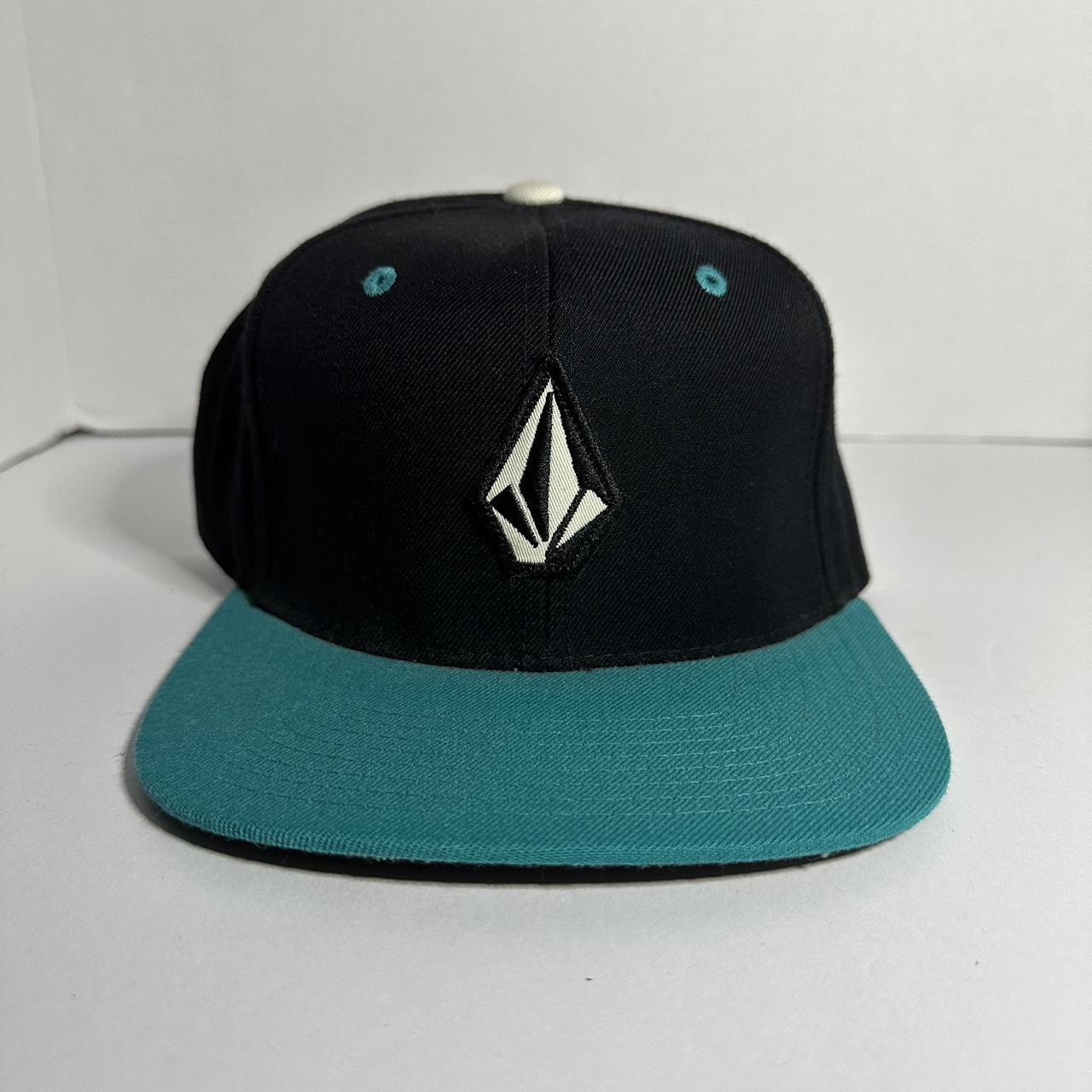 Volcom black and blue snapback hat #skateboarding - Depop