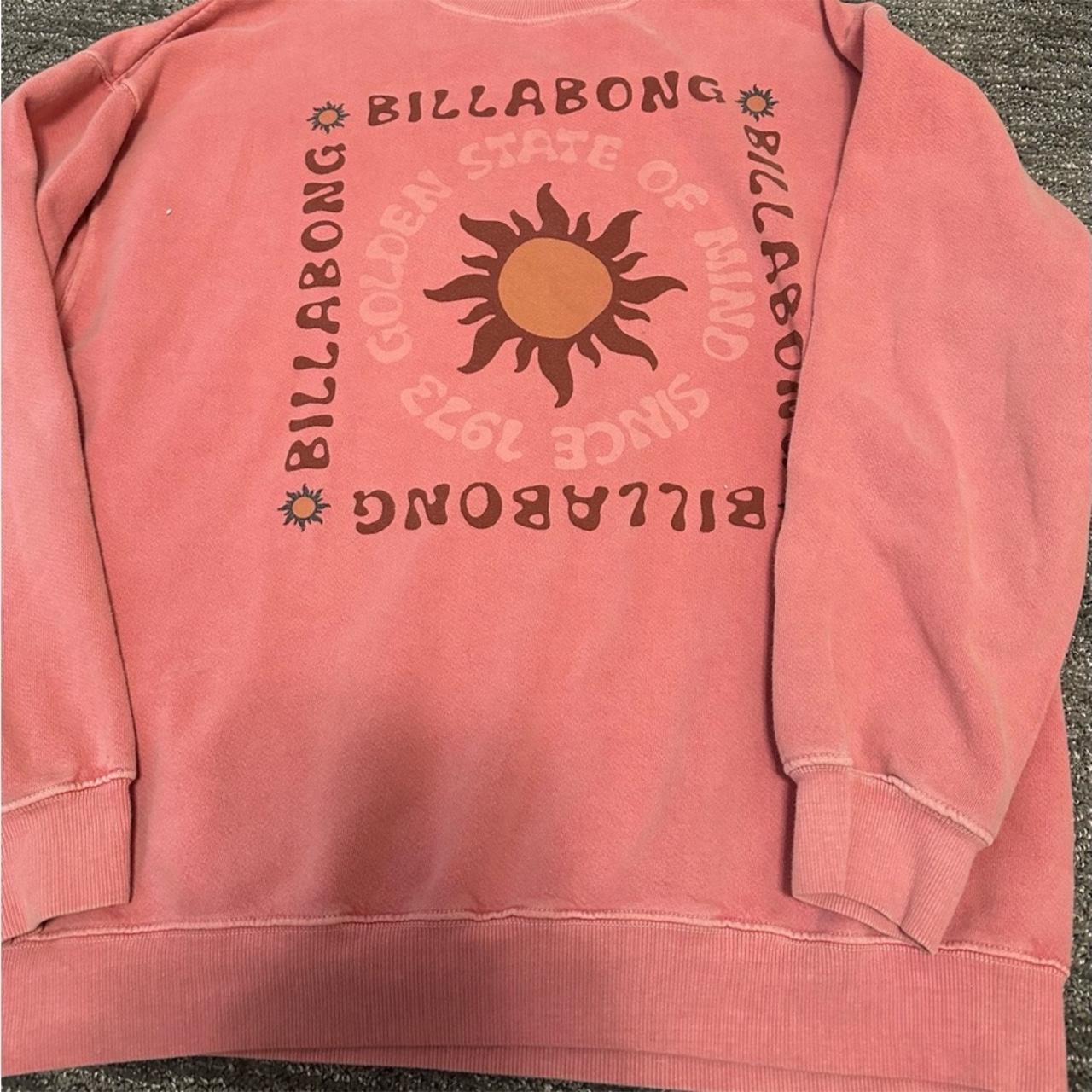 Billabong pink crewneck sweatshirt - Depop