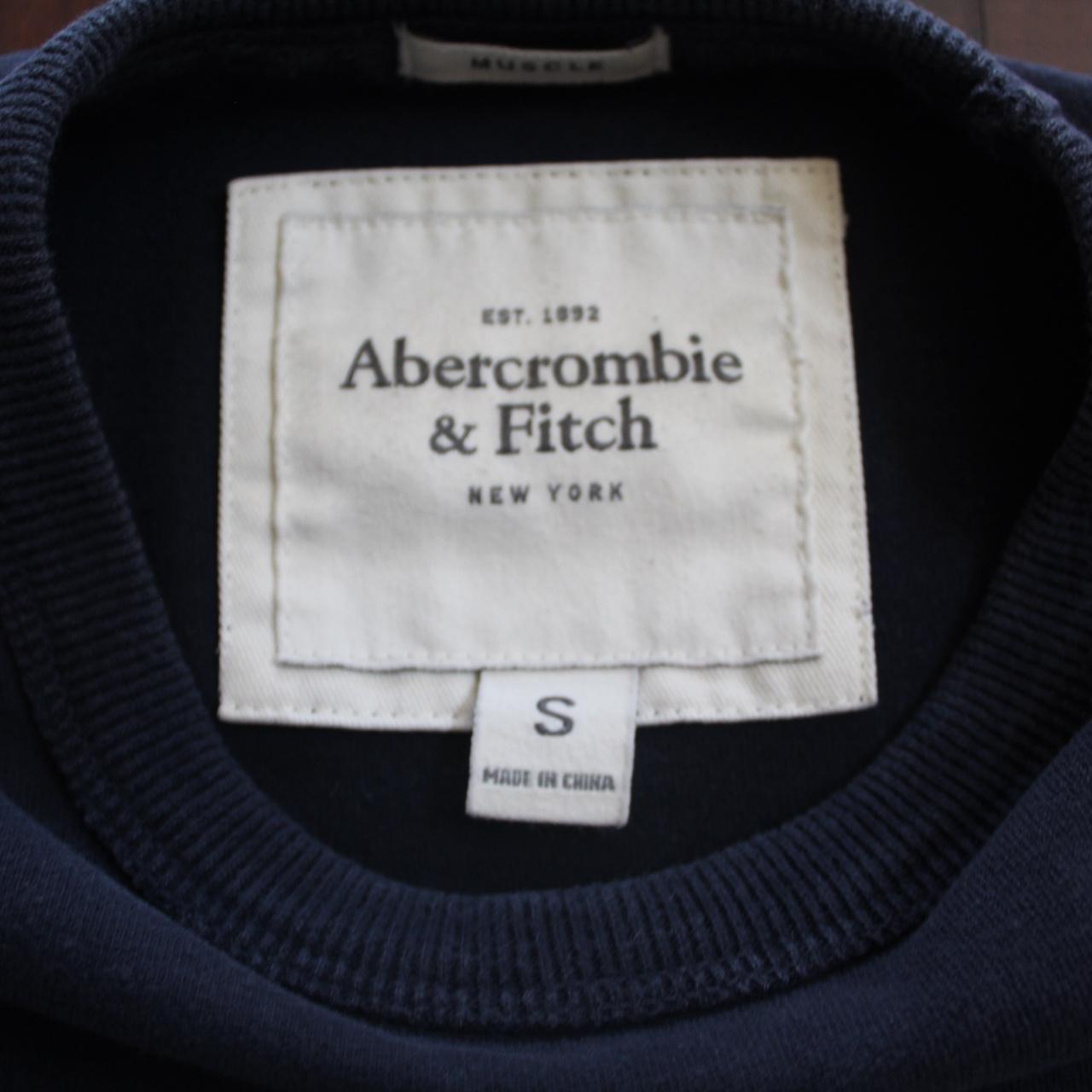 Abercrombie & Fitch navy long sleeve shirt with... - Depop