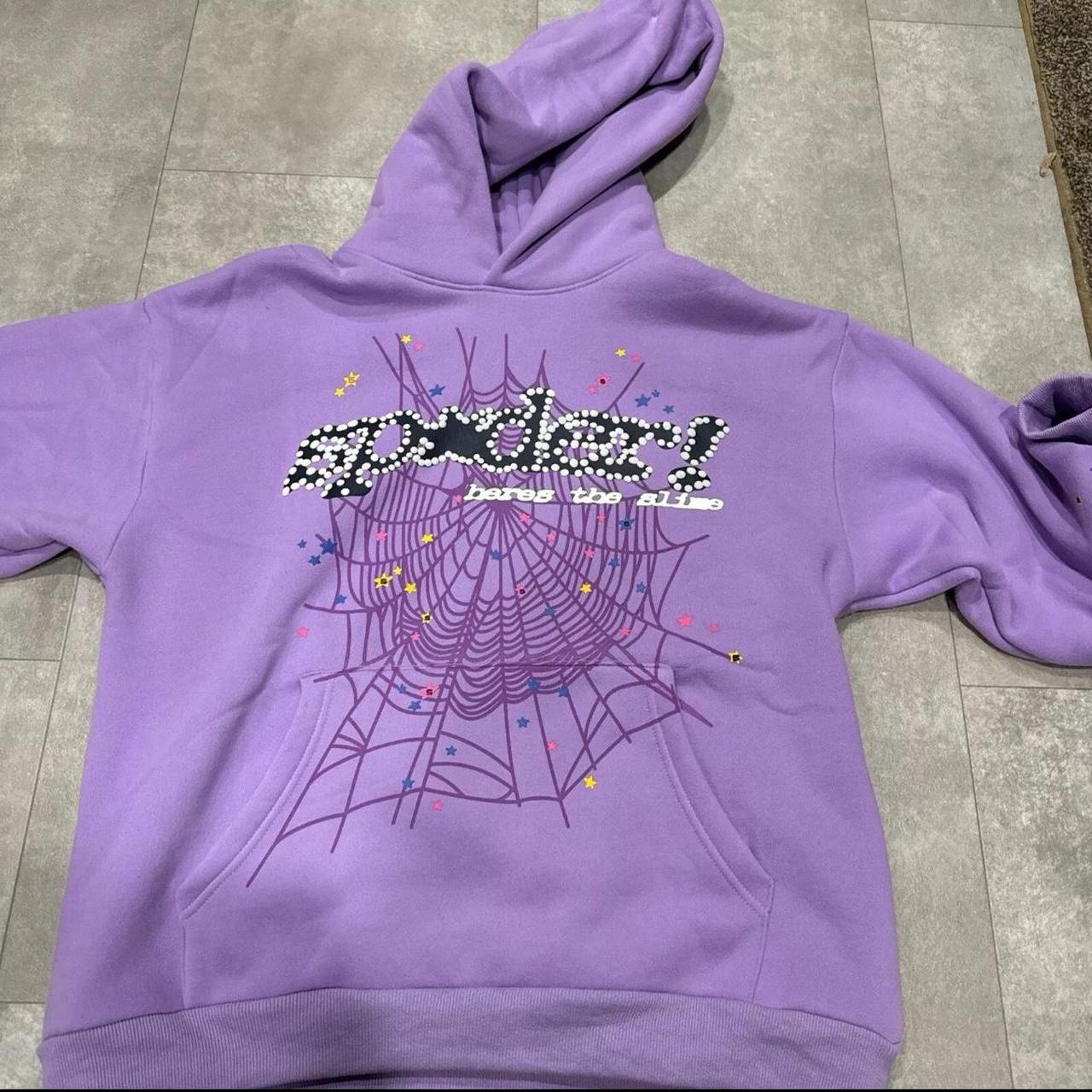 Sp5der Açaí Hoodie Purple Size Large Mens 100%... - Depop