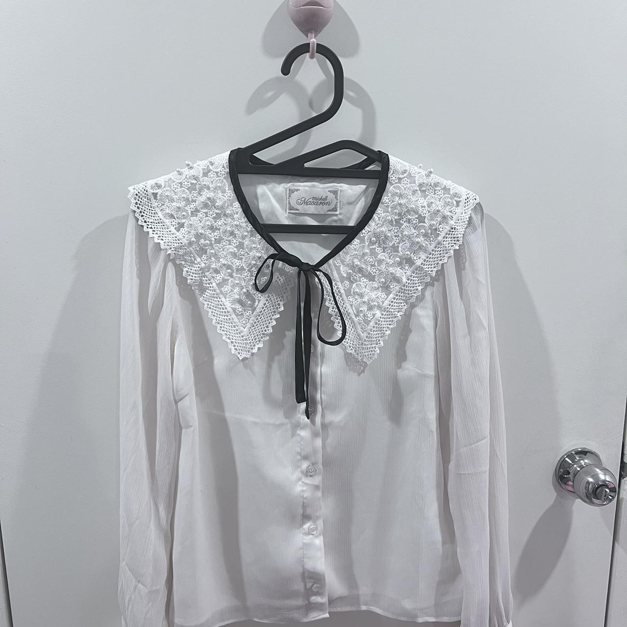 Michelle Macaron top blouse One-size Wore once in... - Depop