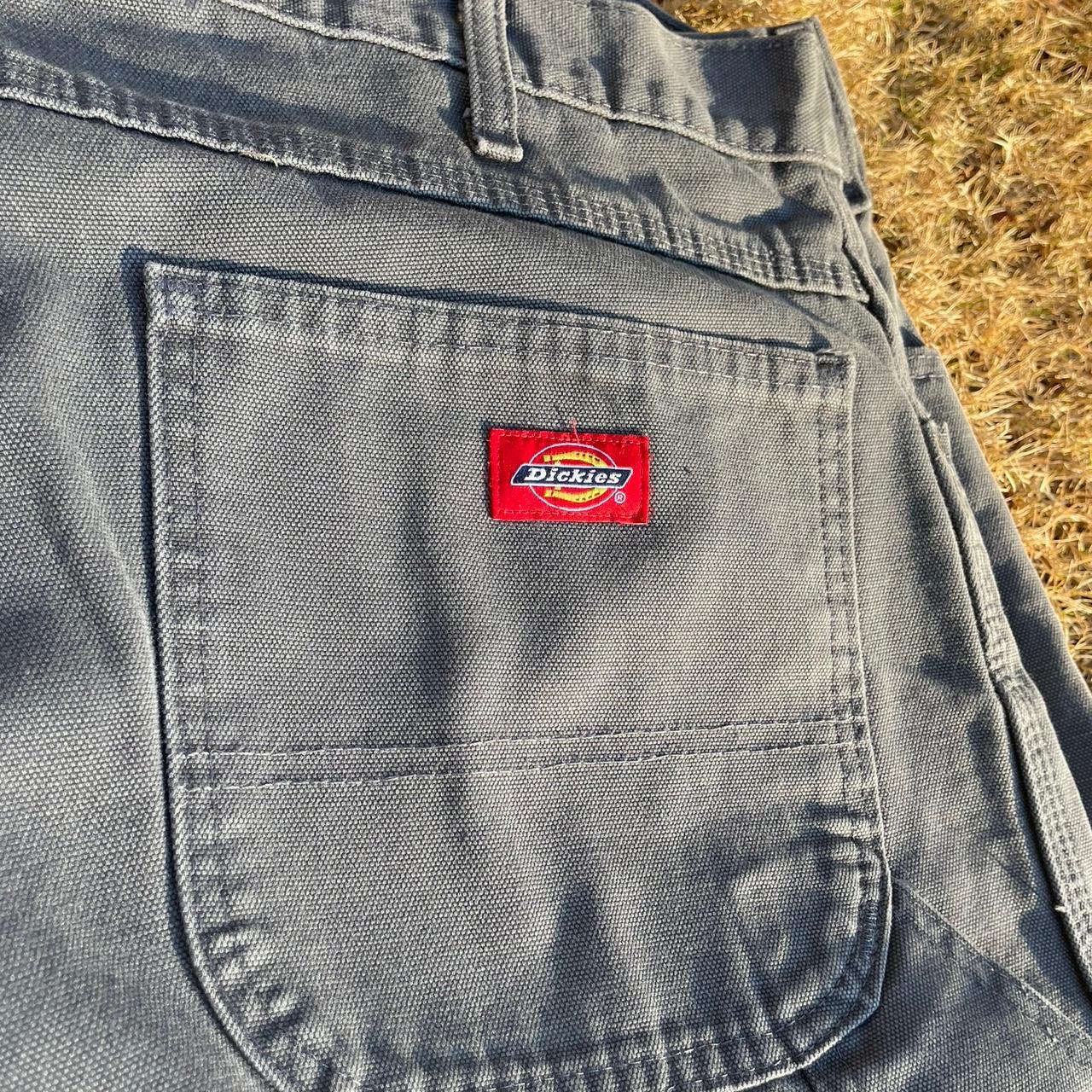 Grey Dickies carpenter pants with a relaxed fit... - Depop