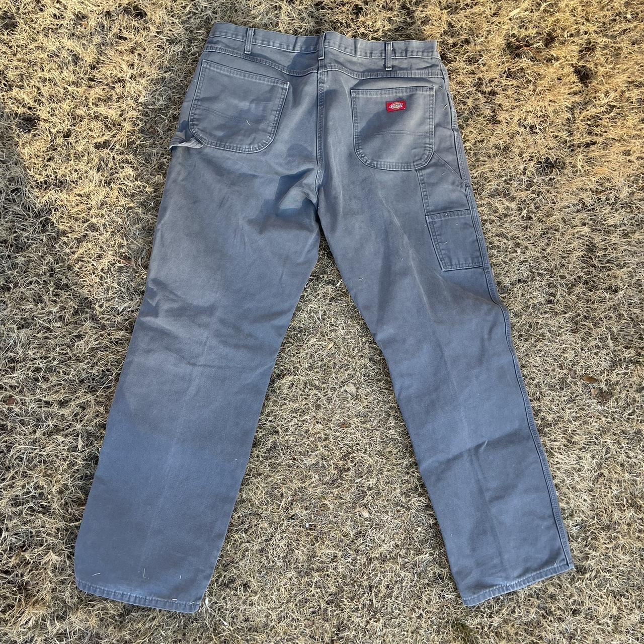 Grey Dickies carpenter pants with a relaxed fit... - Depop
