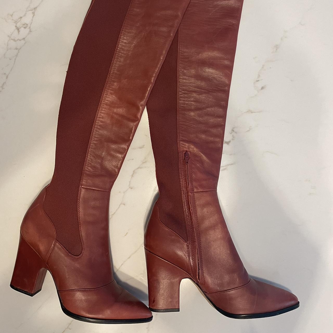 Sam Edelman Natasha Boots Size 8 - Burgundy/red... - Depop
