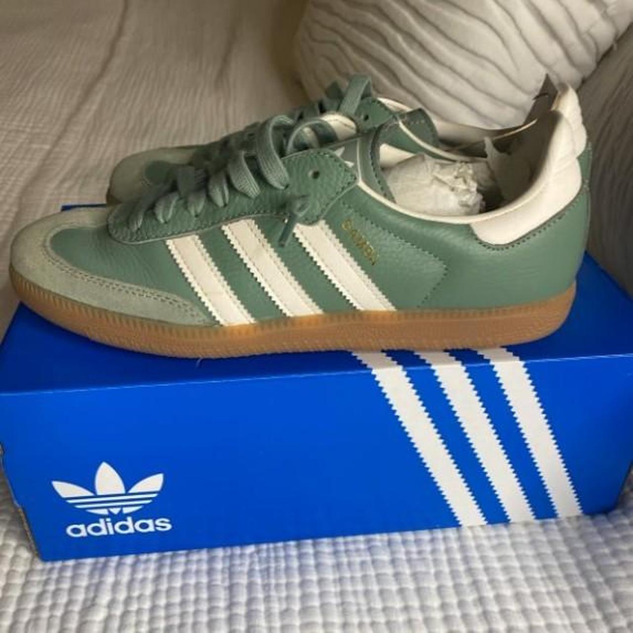 NEW! Women’s Adidas Samba OG 8.5 Silver Green - Depop