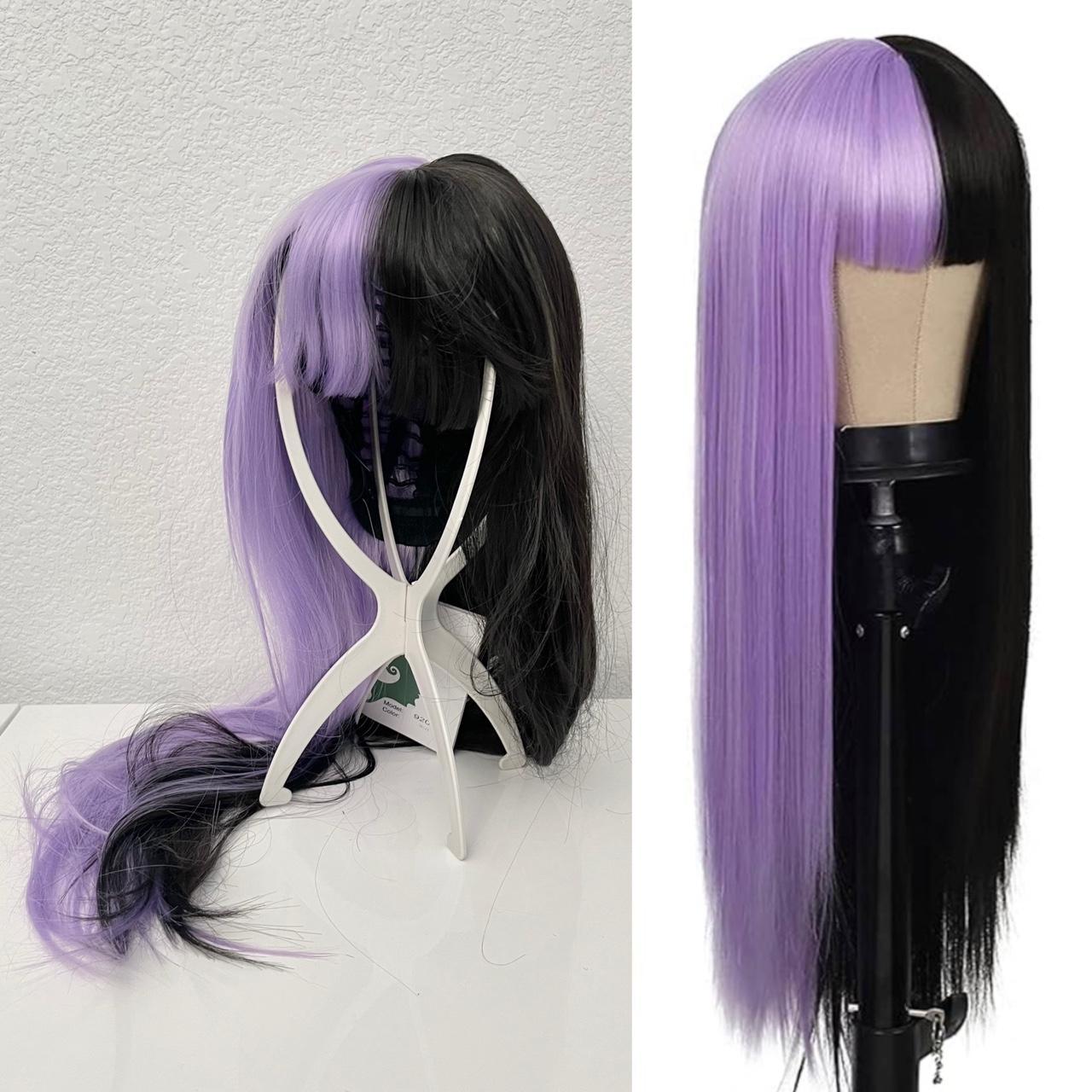 Black & Purple Straight Split wig, never worn, only... | Depop