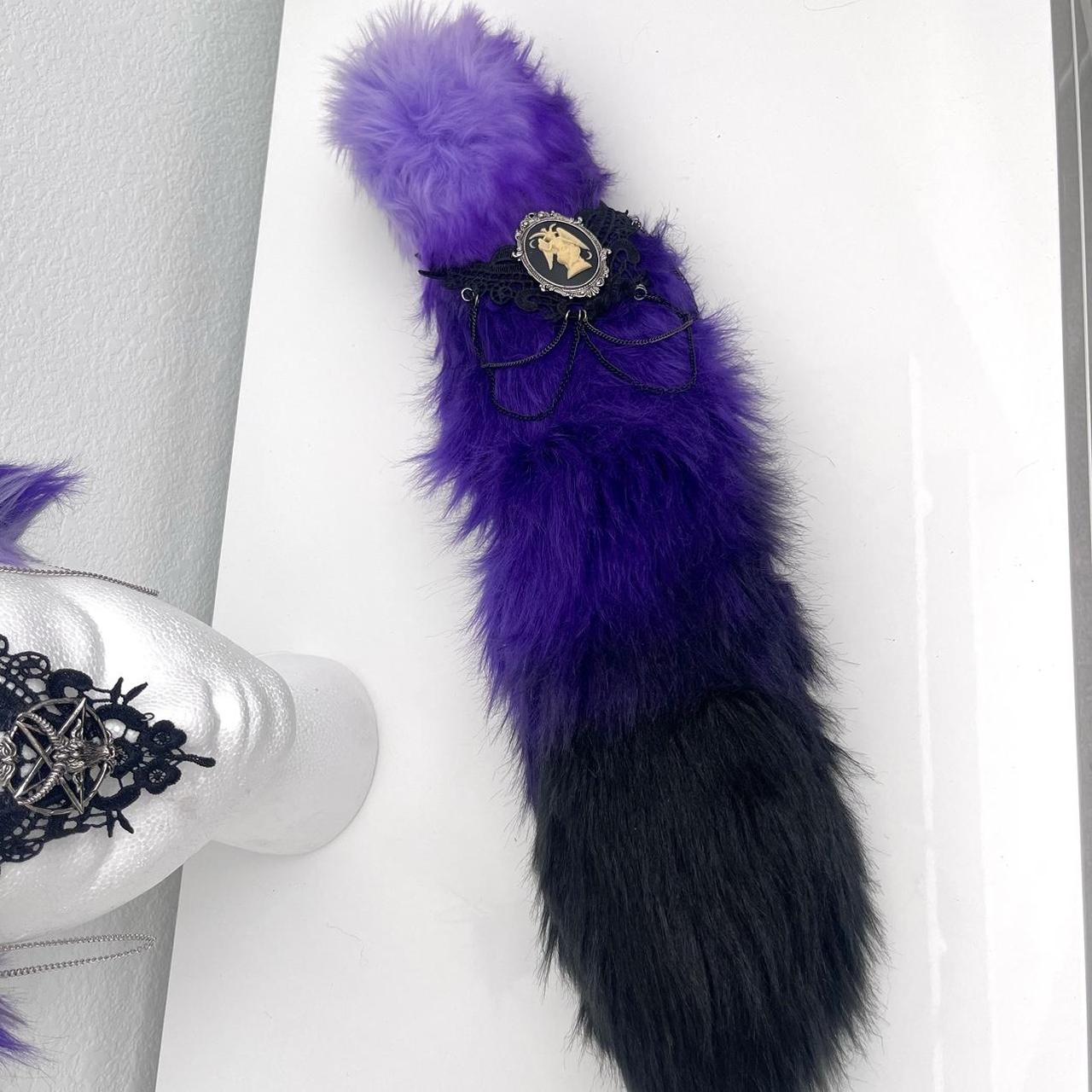 Purple + Black Gothic Satanic Wolf Custom Made Ears... | Depop