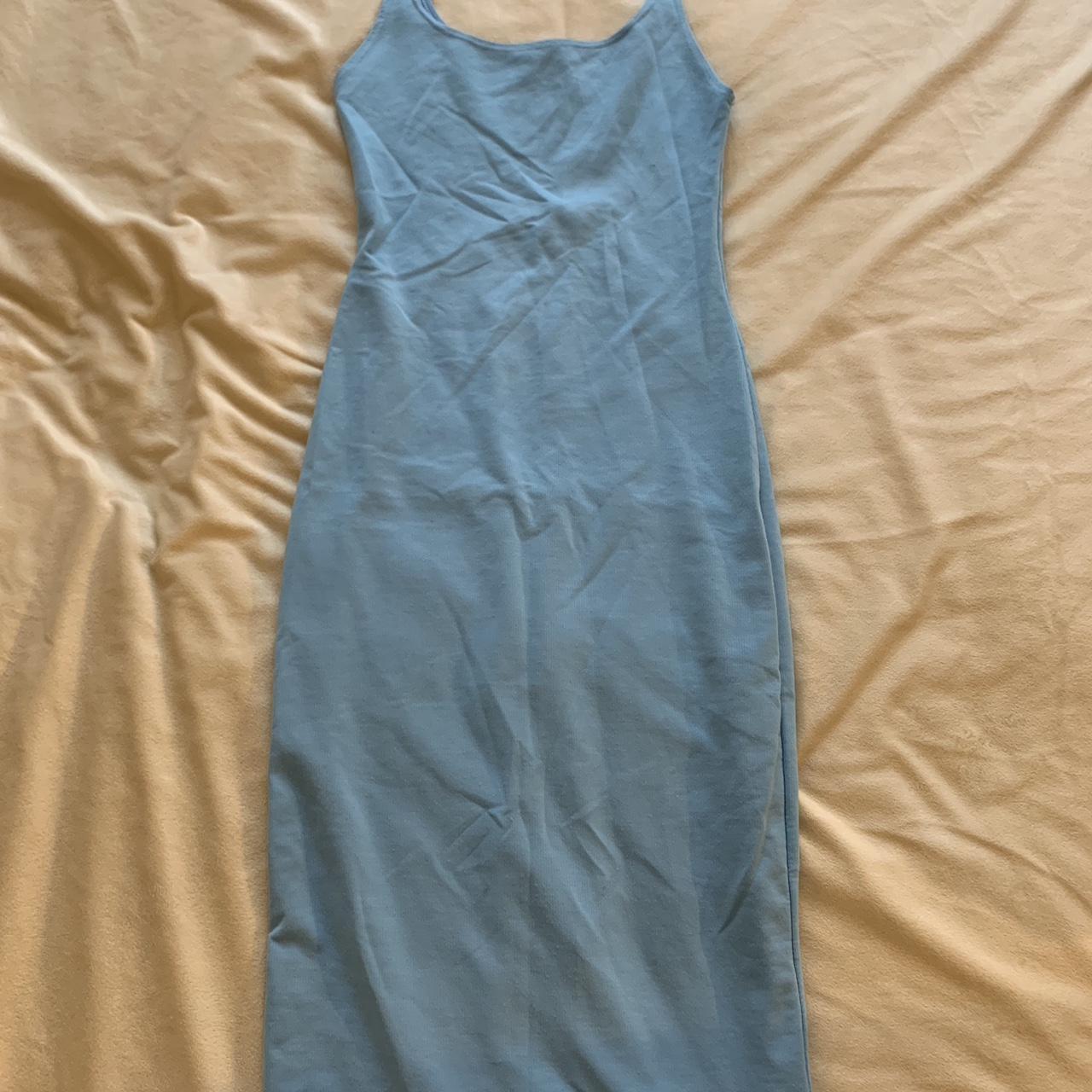 Light blue zara bodycon dress Size small Amazing... - Depop