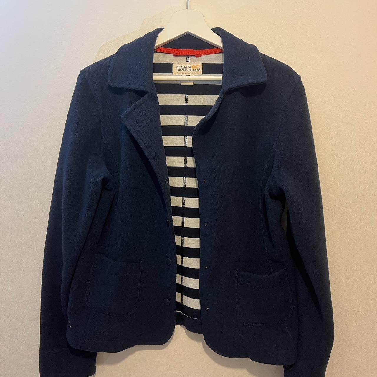 Regatta outdoor navy fleece with closing poppers.... - Depop