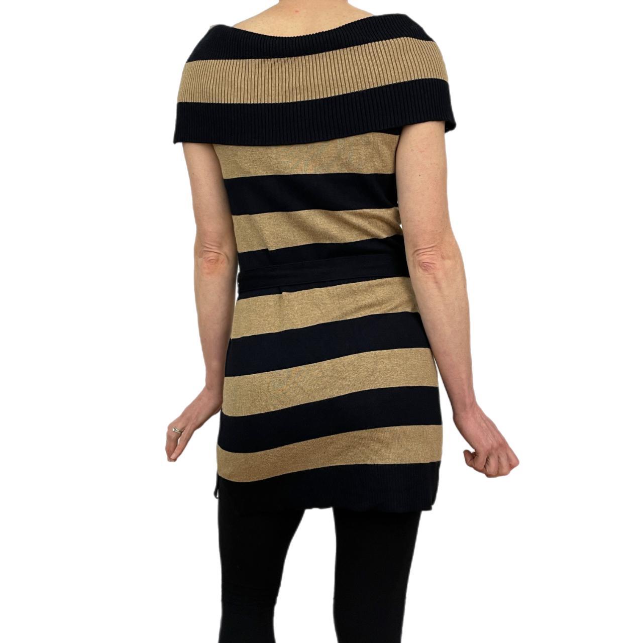 Vintage Y2K Off the Shoulder Striped Mini Dress,... | Depop