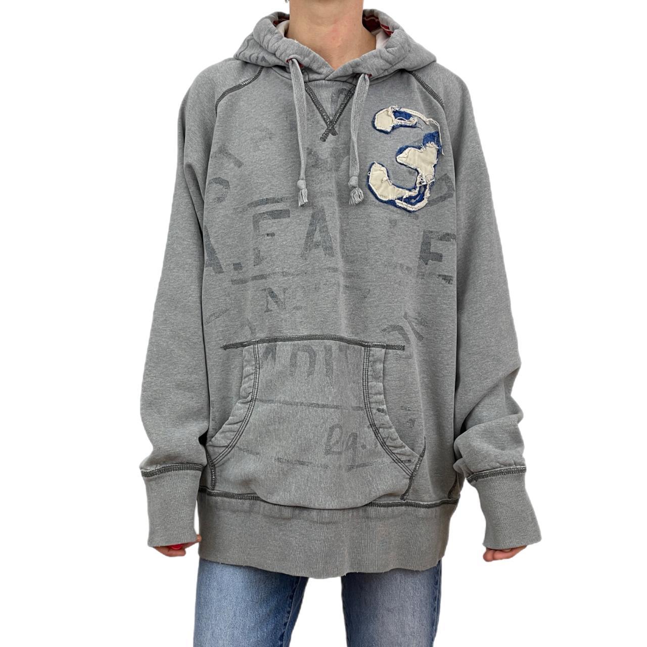 Vintage Y2K Thick Gray American Eagle Hooded... | Depop