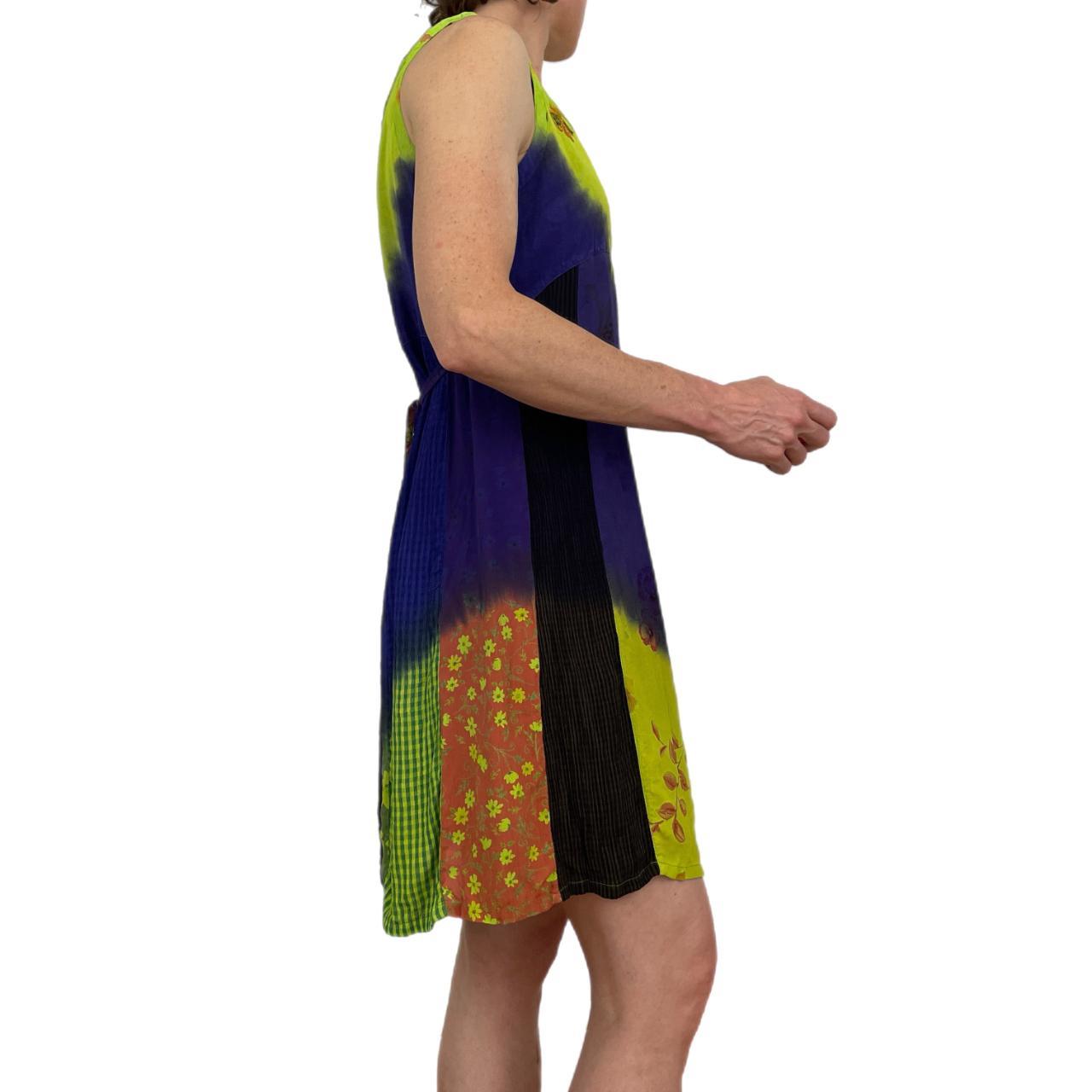 Vintage Sleeveless 90's Patchwork Butterfly Dress,... | Depop