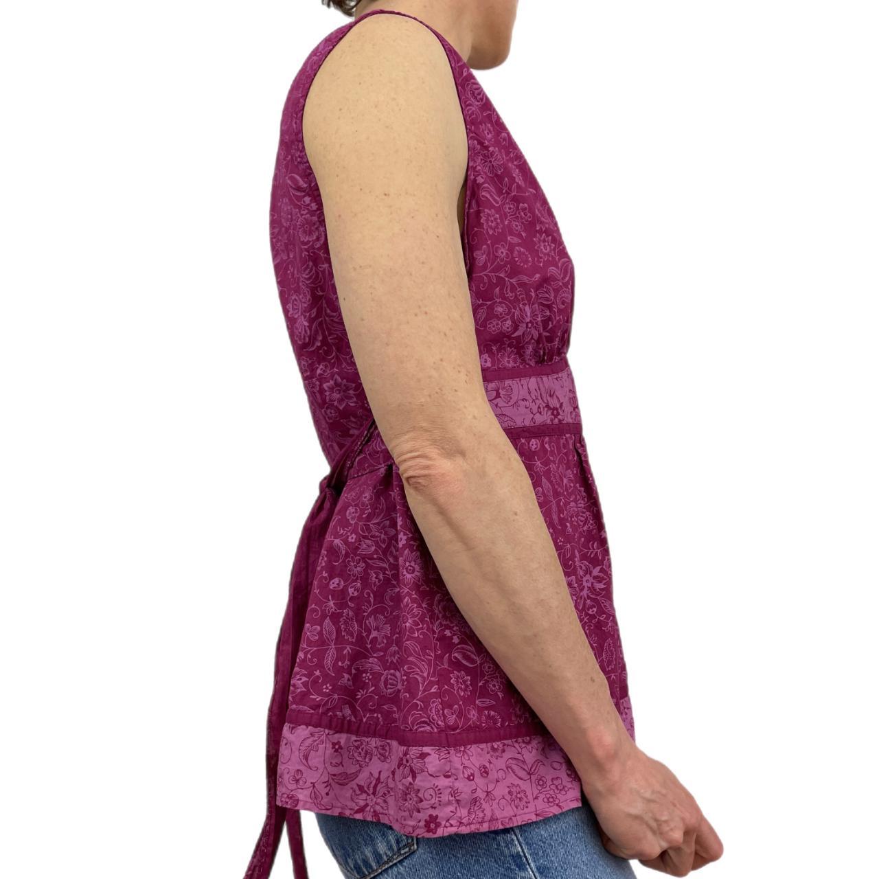 Vintage Y2K Magenta Apron Tunic Top, Boho, Large,... | Depop