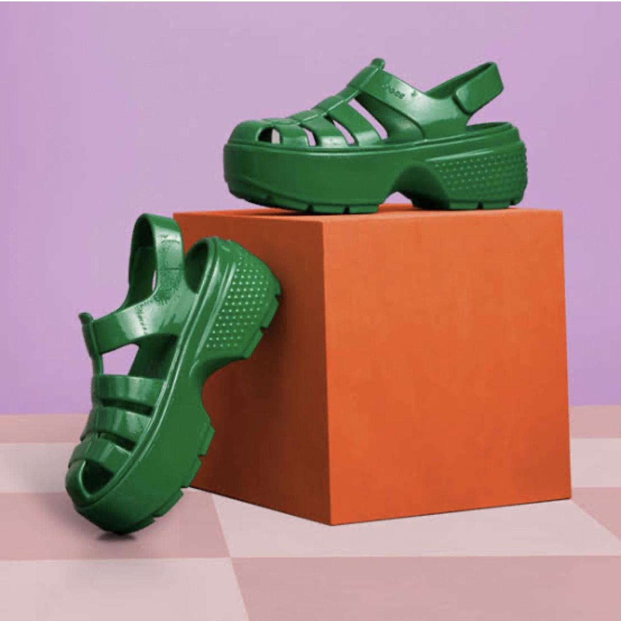 Croc Platform Green Sandals Size W10 M8 would fit... | Depop