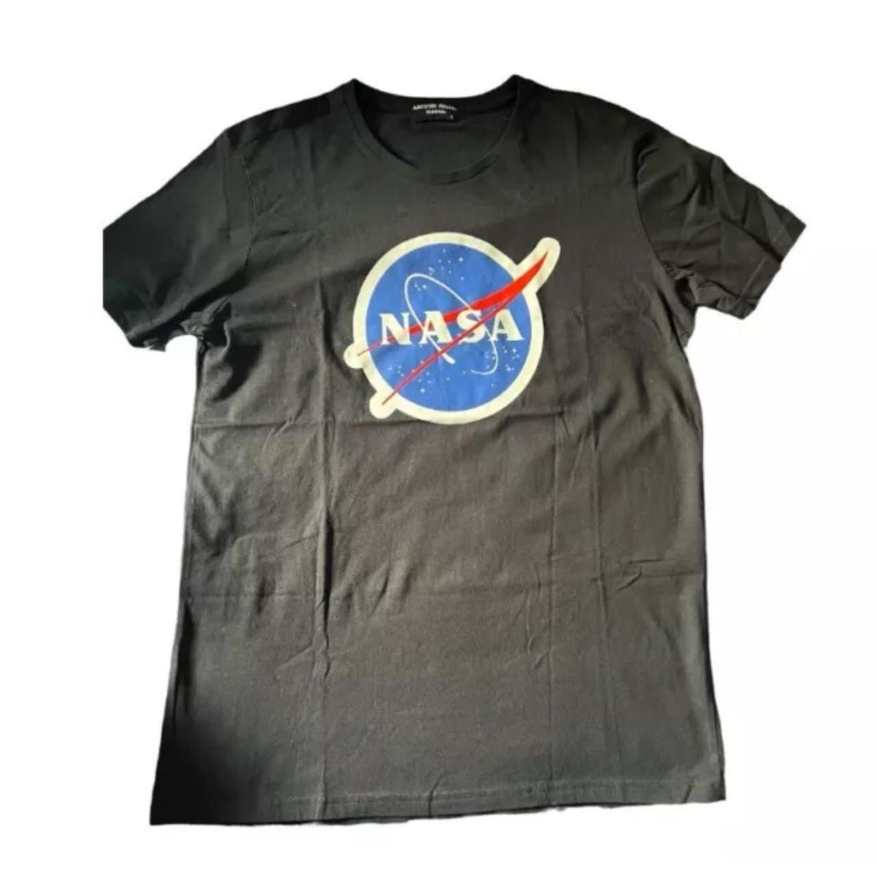 Vintage NASA black and blue t-shirt Size large From... - Depop