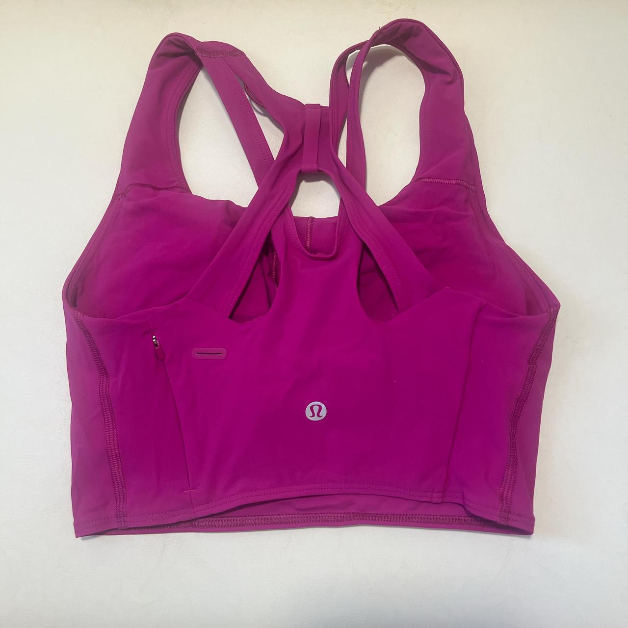 magenta lululemon cropped workout tank | Depop