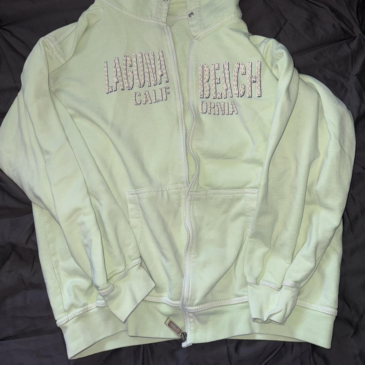 pastel green Laguna Beach zip up size small but fits... | Depop