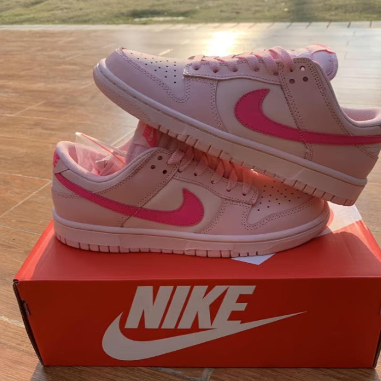 Nike Dunk Low Triple Barbie Pink Women's Shoes US... - Depop