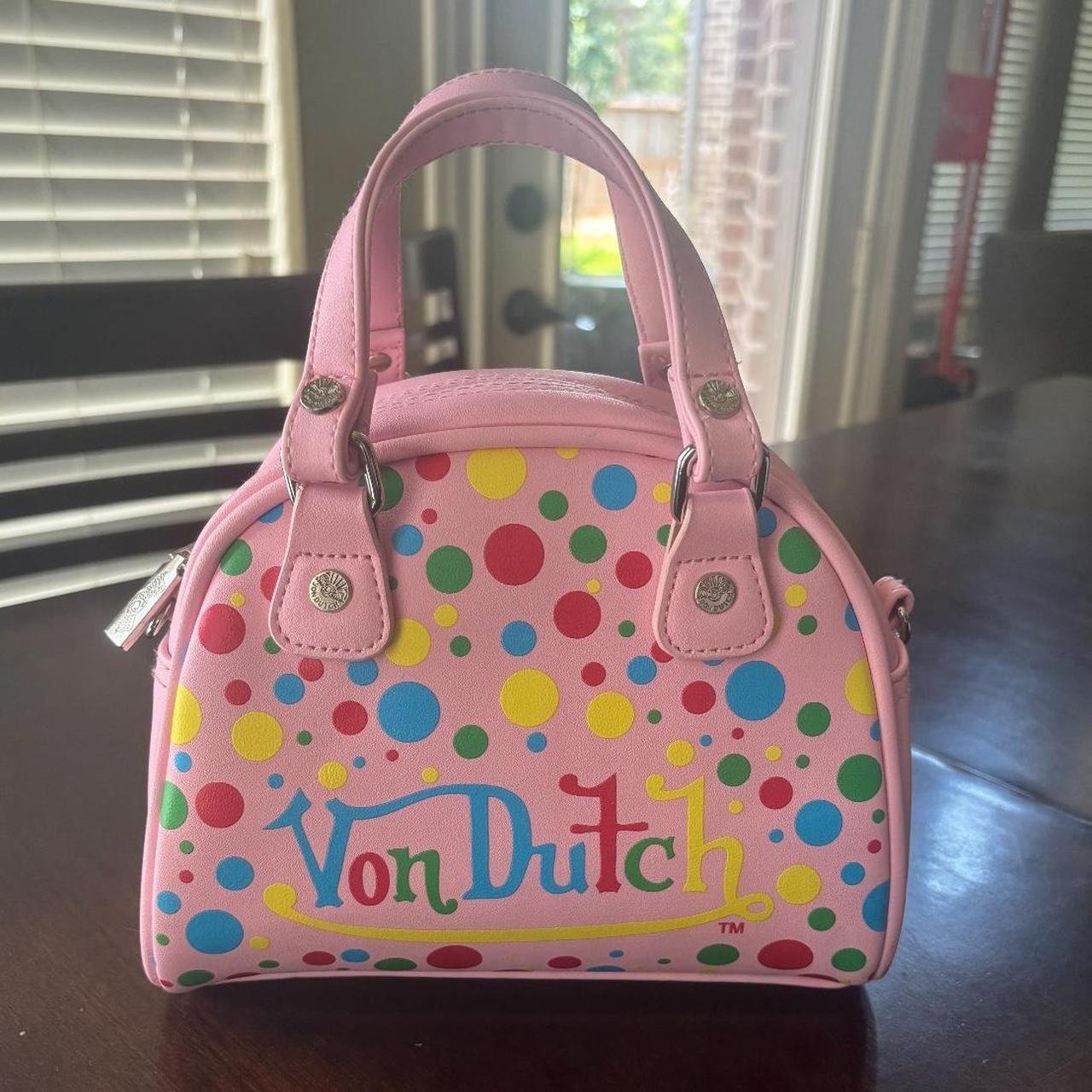 Authentic Von dutch polka dot purse . Box and bag... - Depop