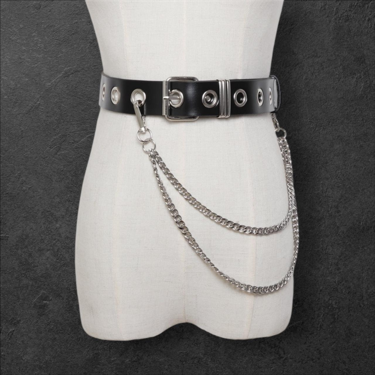 Genuine Leather Chain Belt - Edgy and... - Depop