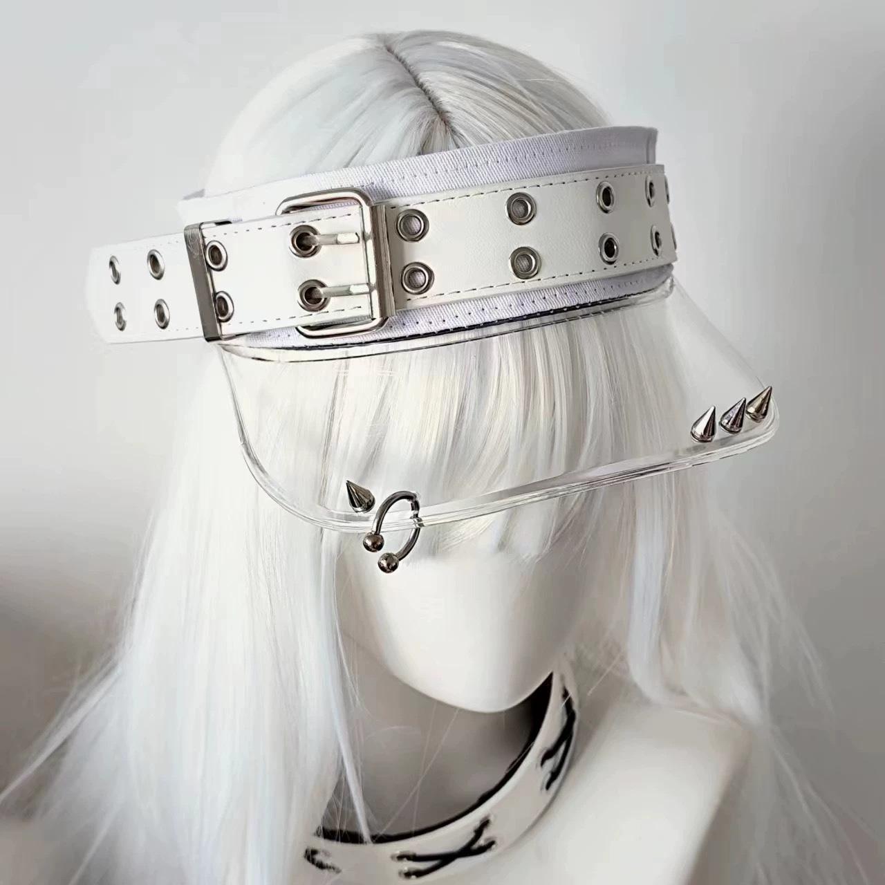 **Gothic Punk PVC Leather Visor Hat** This bold... - Depop