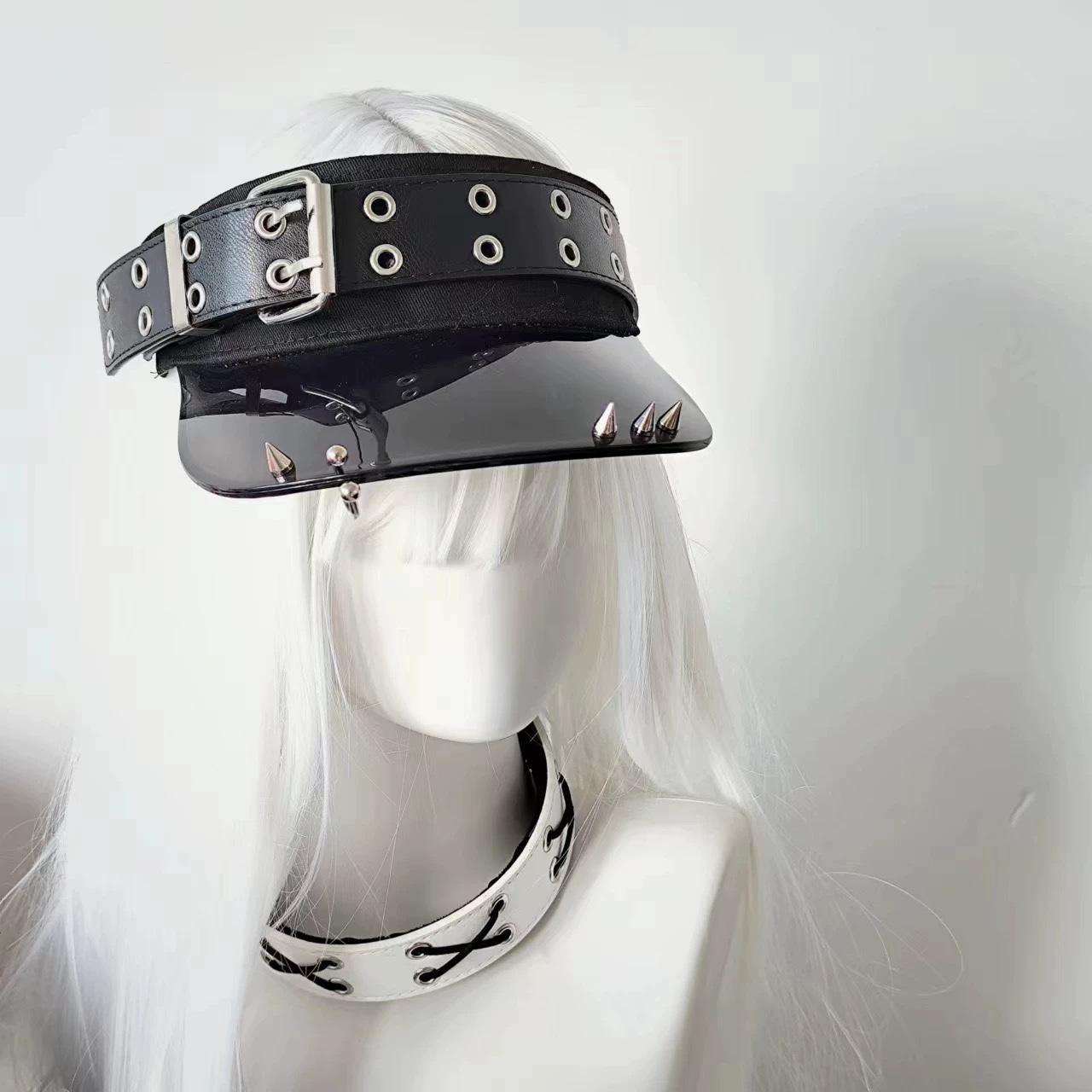 **Spiked Visor Hat** Add an edgy, punk-inspired... - Depop