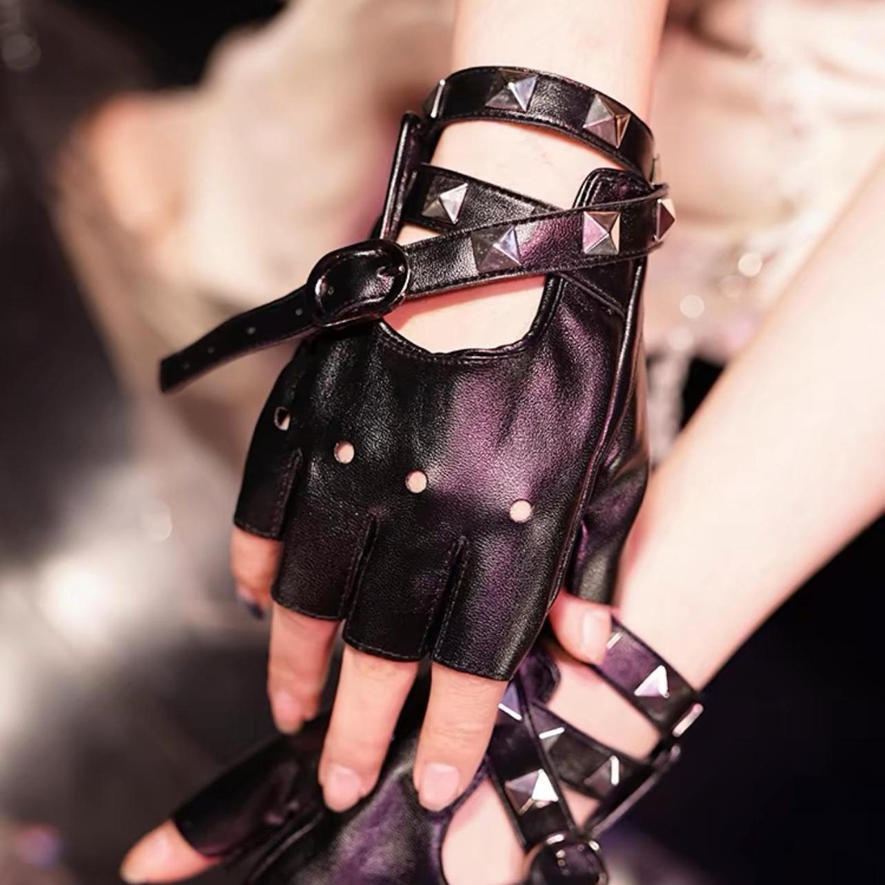 **Studded Fingerless Gloves** Elevate your style... - Depop