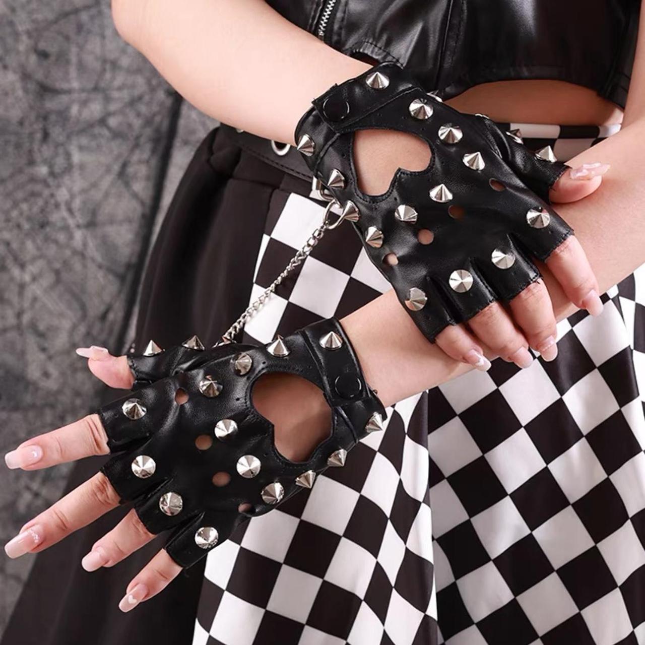 Punk DS Metal Leather Gloves Custom made Please... - Depop
