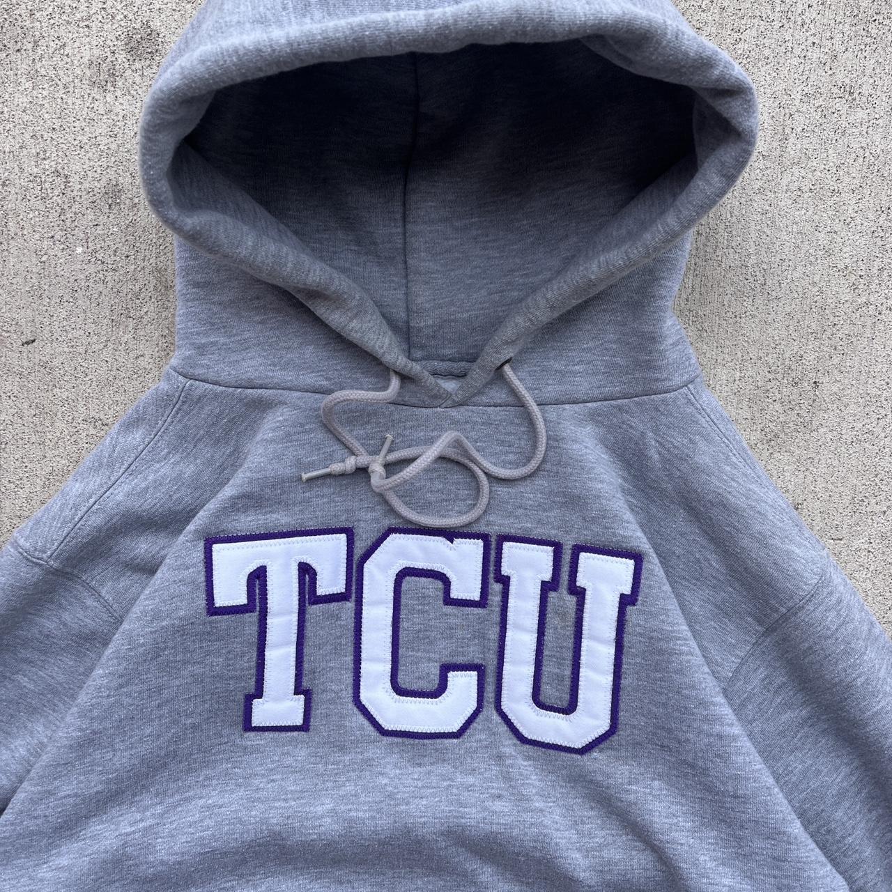 Super cool boxy faded grey tcu college football... - Depop