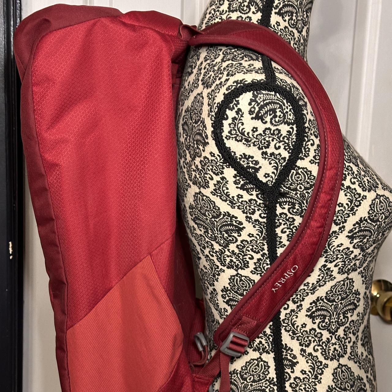Red and burgundy Osprey backpack with 4 pockets,... - Depop