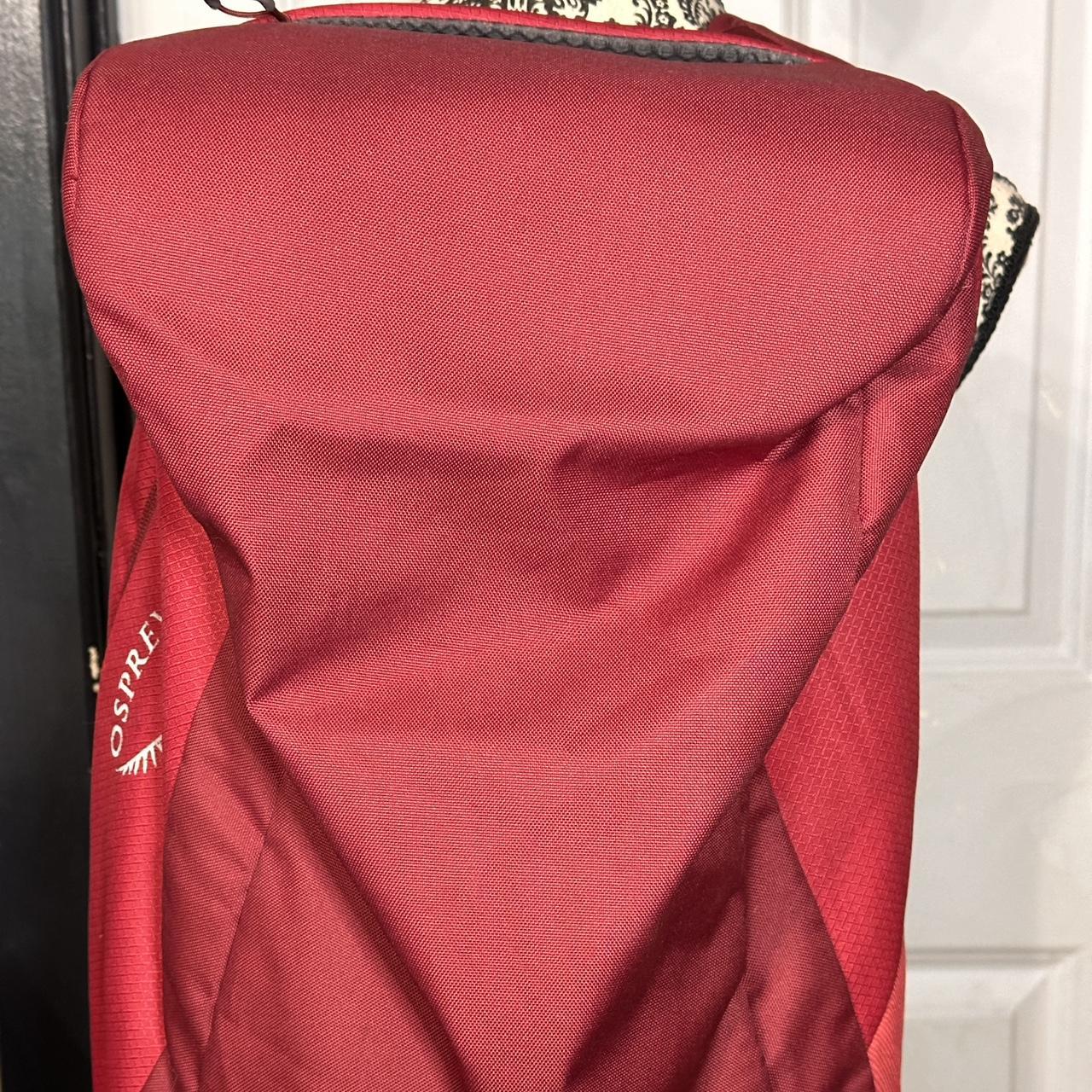 Red and burgundy Osprey backpack with 4 pockets,... - Depop