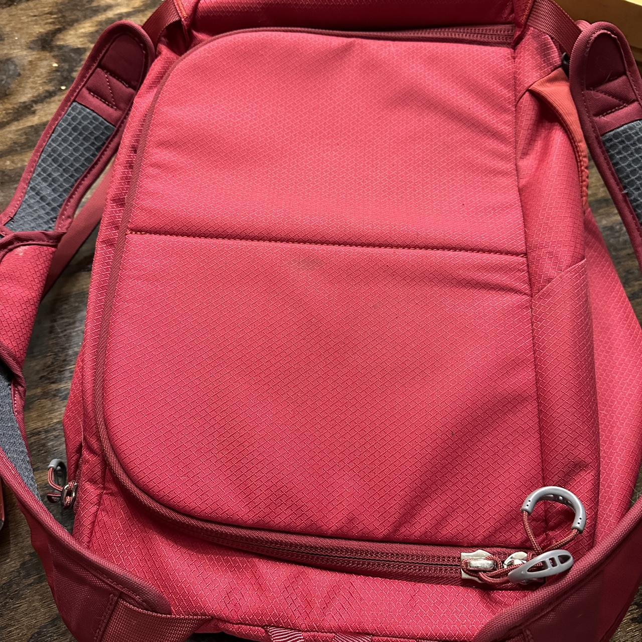 Red and burgundy Osprey backpack with 4 pockets,... - Depop
