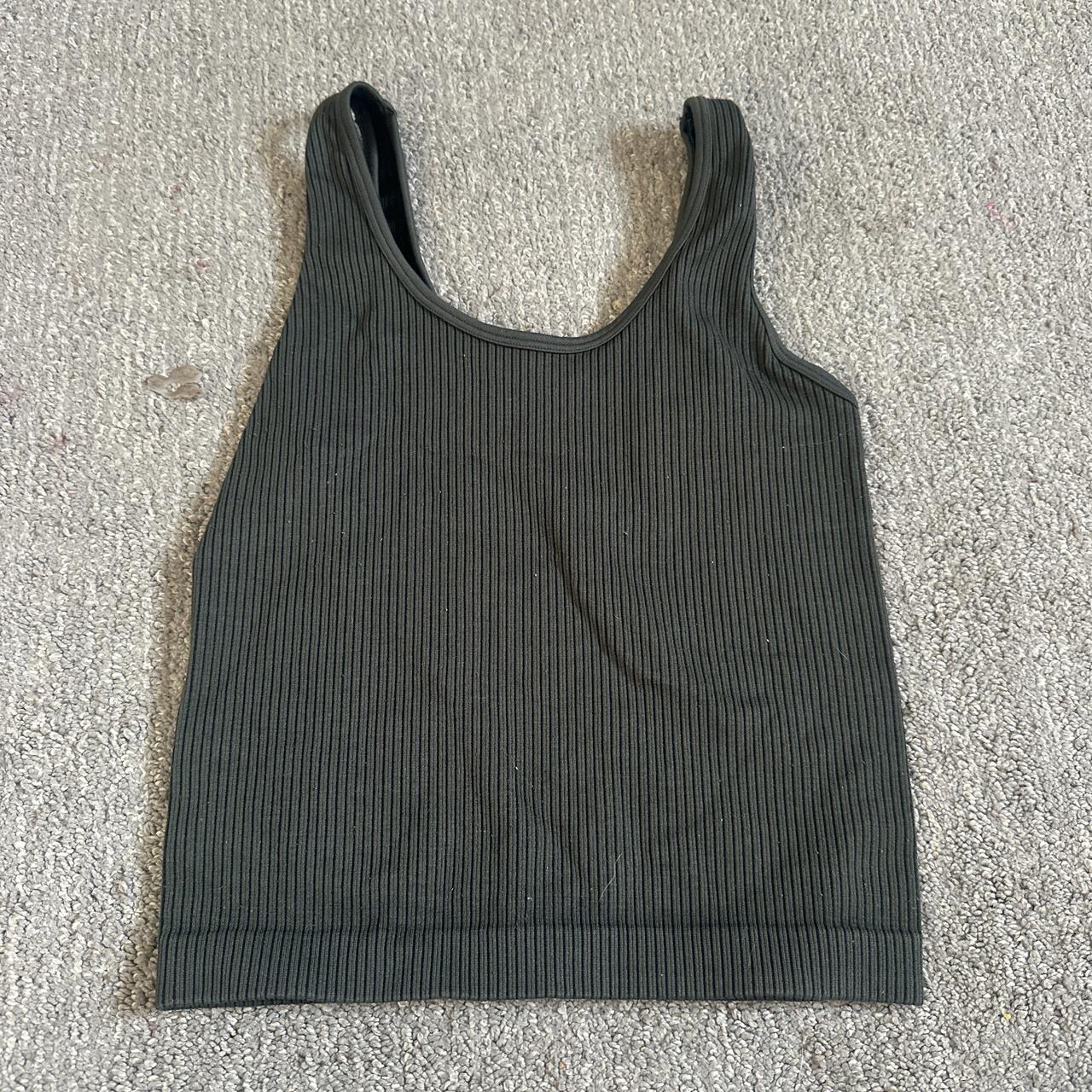 Army green ribbed tank top #activewear #armygreen I... | Depop