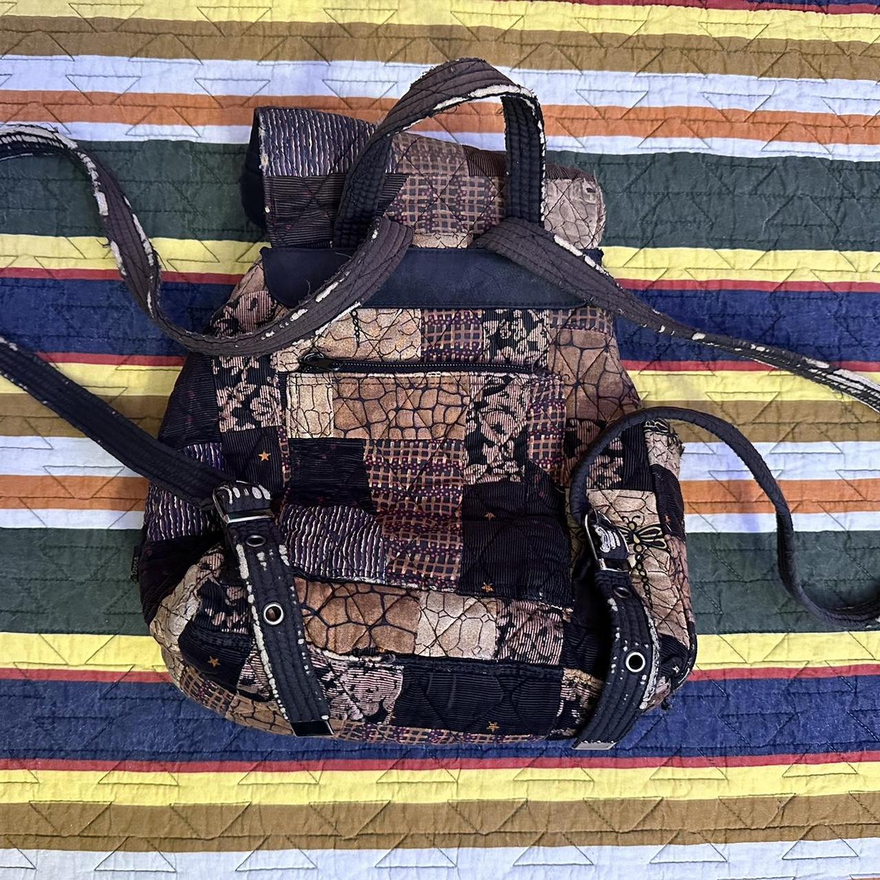 Fairycore Boho patched Mini Backpack with snap... - Depop