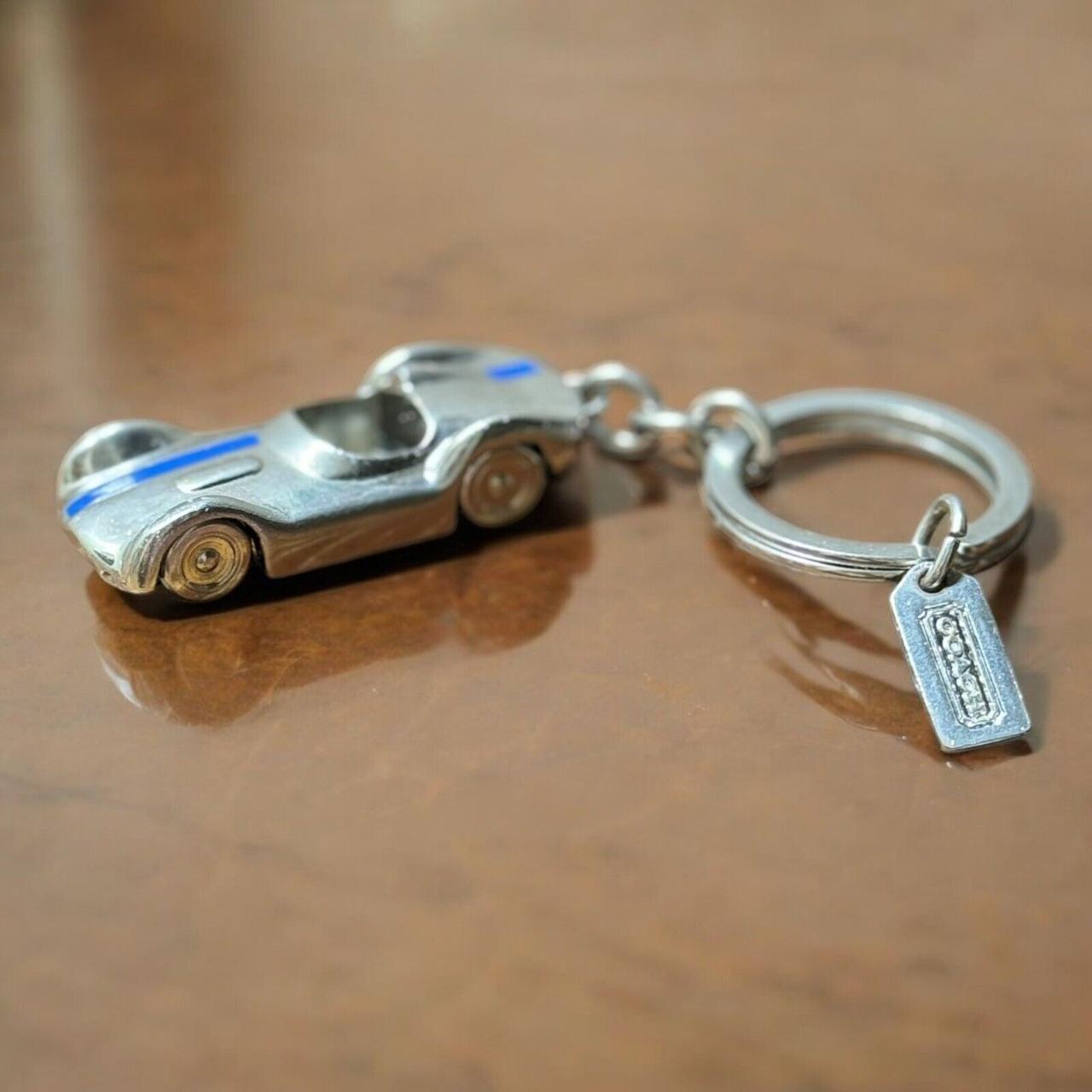 Coach Silver Car Keychain with Tag, Vintage Style,... - Depop