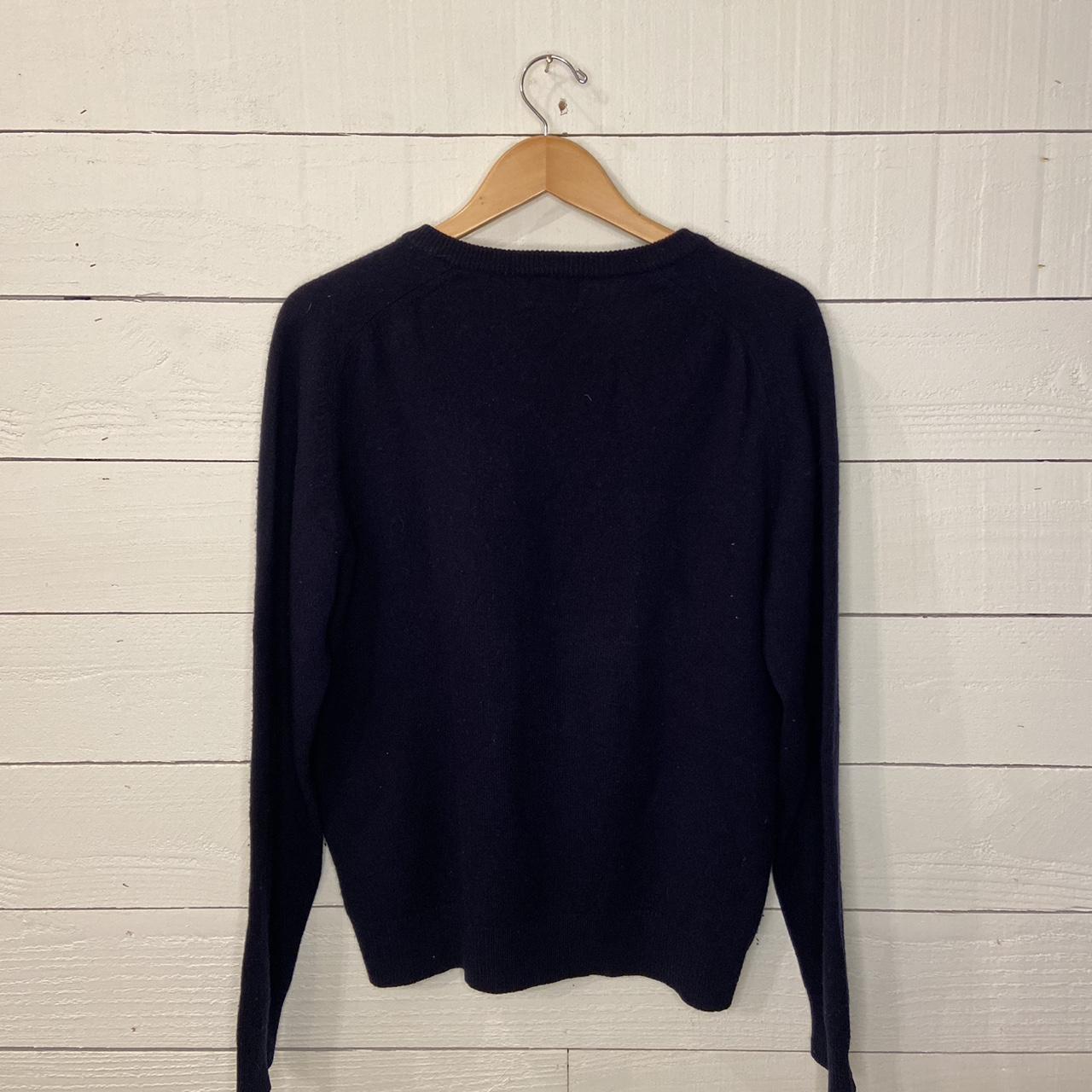 Vintage Navy Blue LL Bean V-Neck Knit Sweater Size:... - Depop