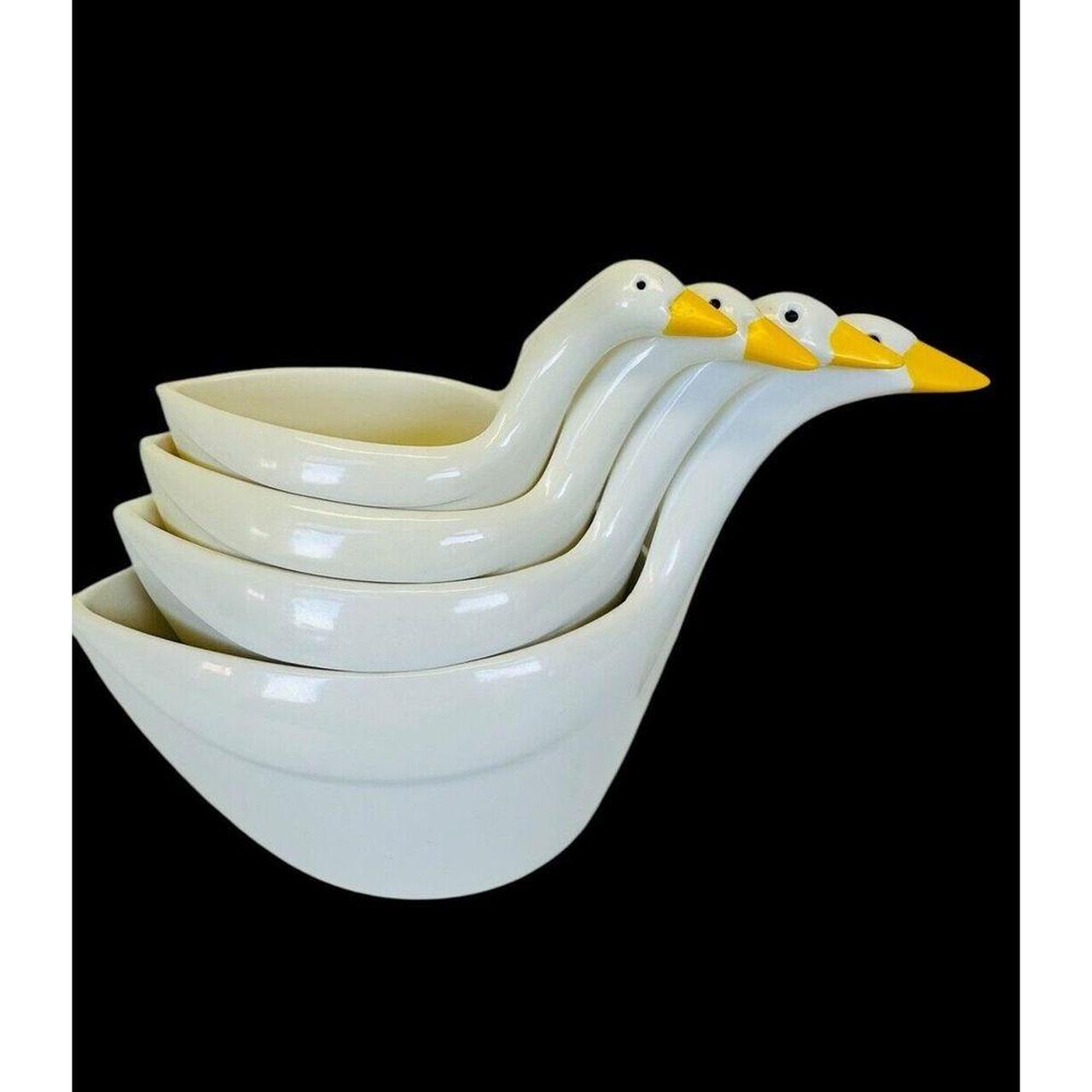 Vintage Set Of 4 Stacking Melamine Nesting Off White... - Depop