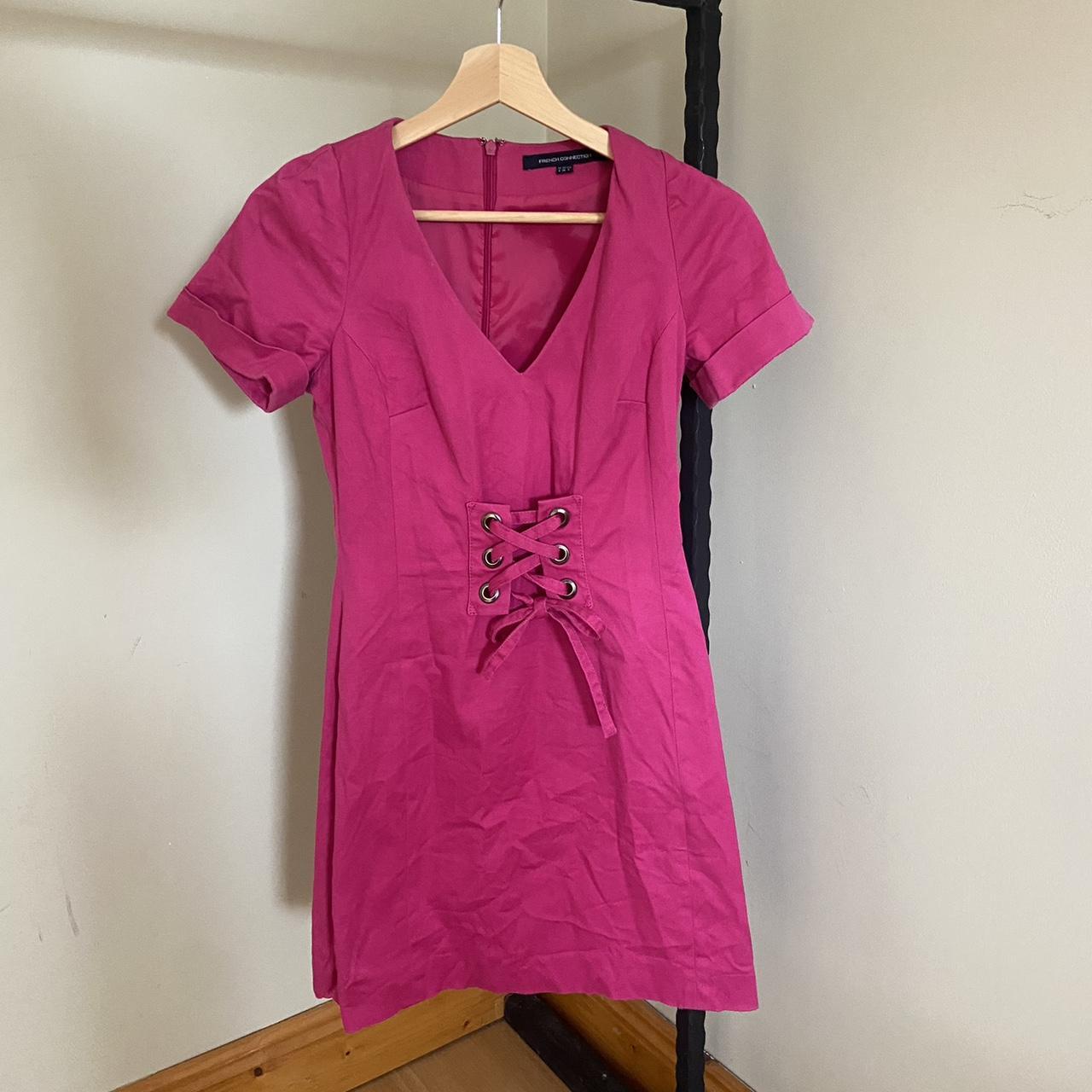 French Connection: Pink lace up dress Tracked Shipping - Depop